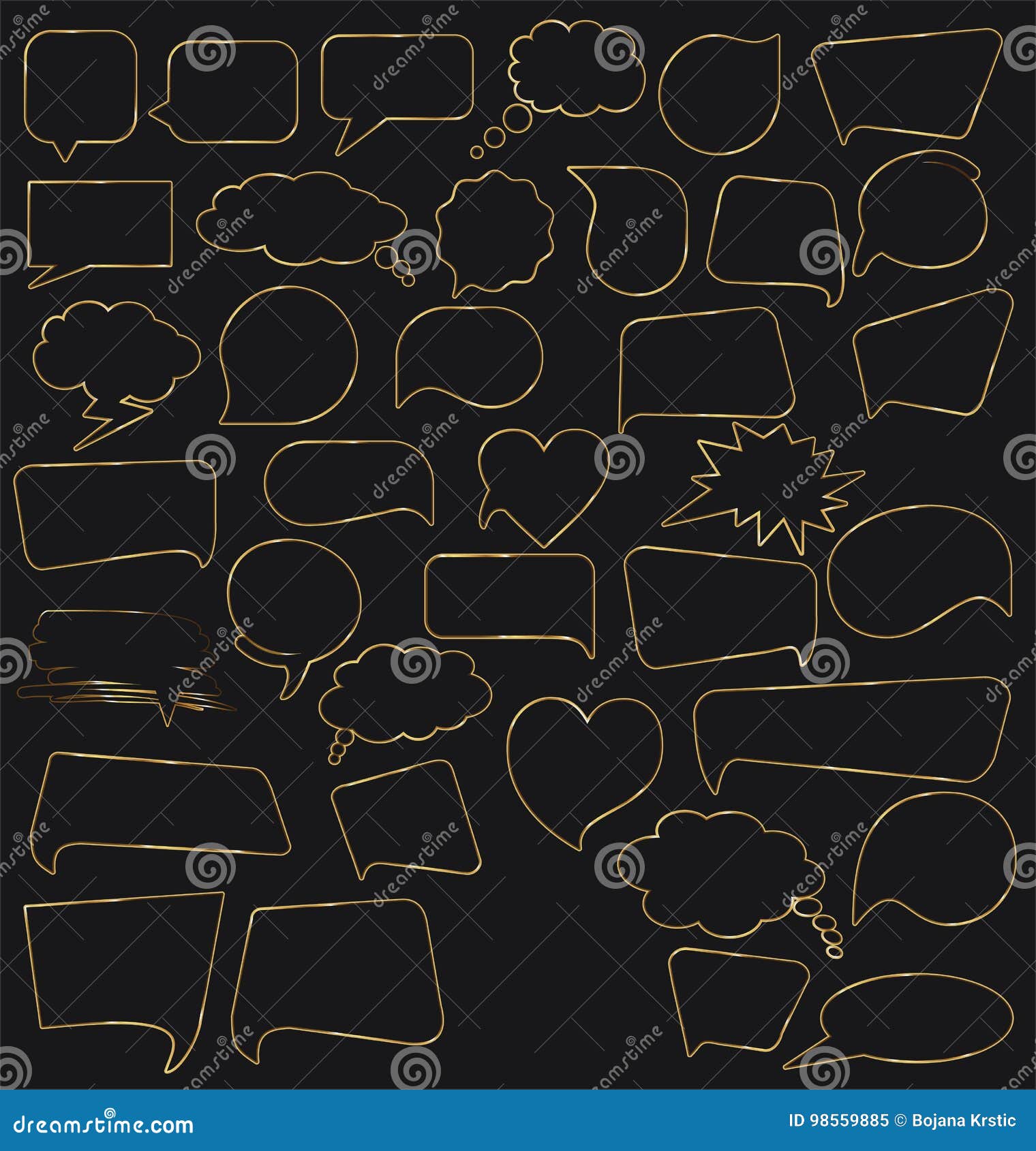 Black Speech Bubbles Collection Stock Vector - Illustration of chat ...