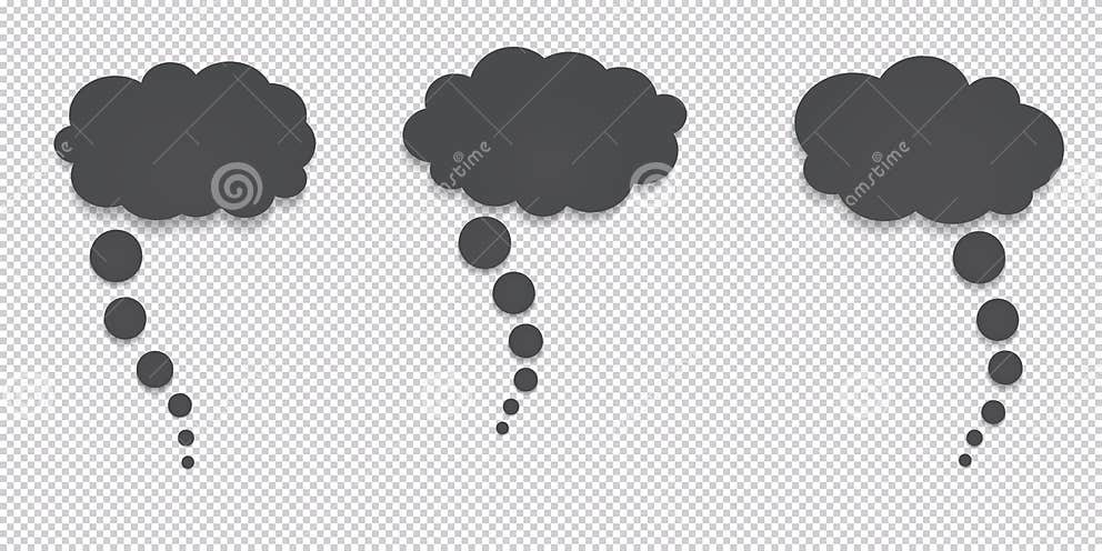 Black Speech Bubbles with Shadow Like Clouds on Squared Background for ...
