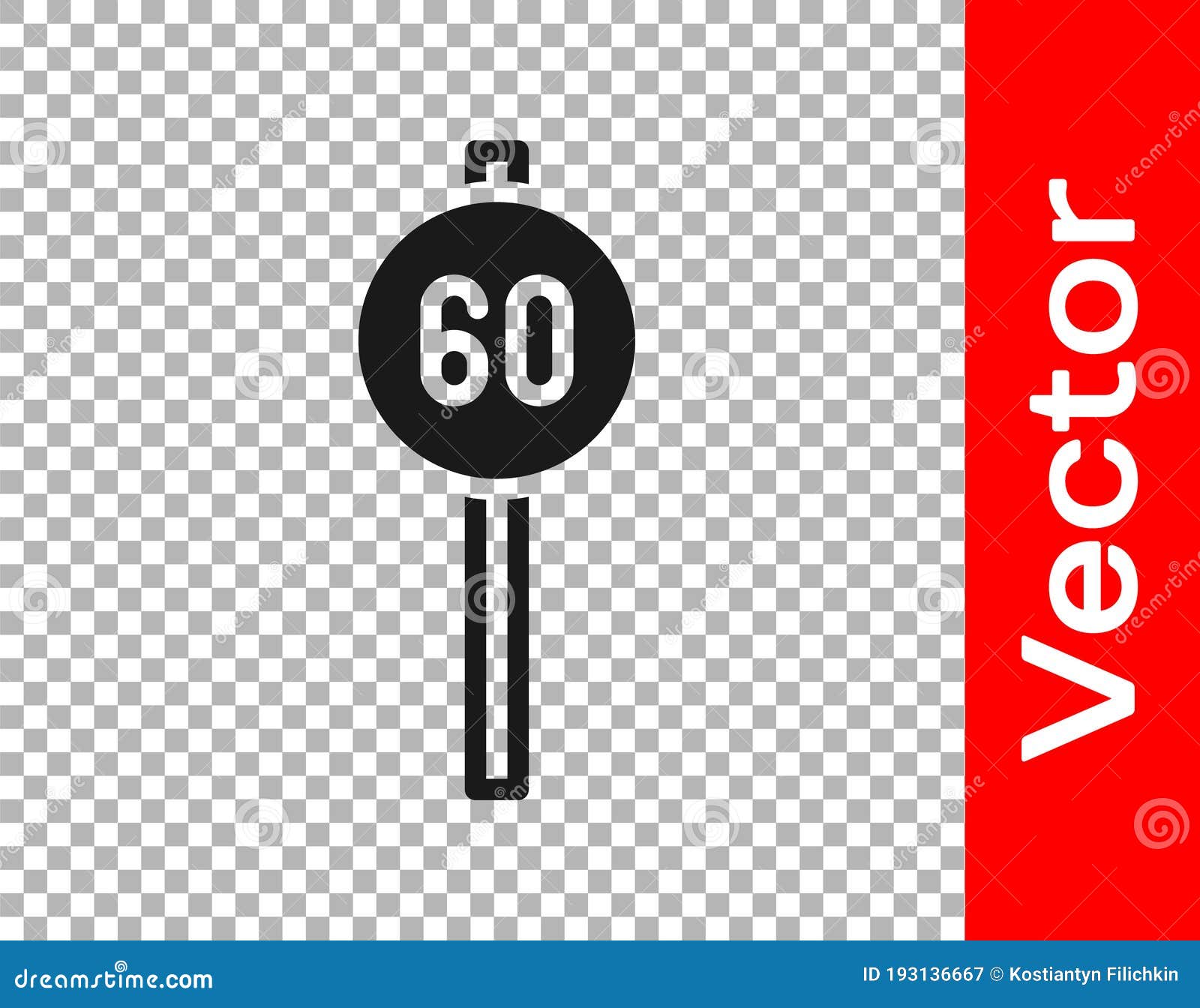 Black Speed Limit Traffic Sign 60 Km Icon Isolated on Transparent ...