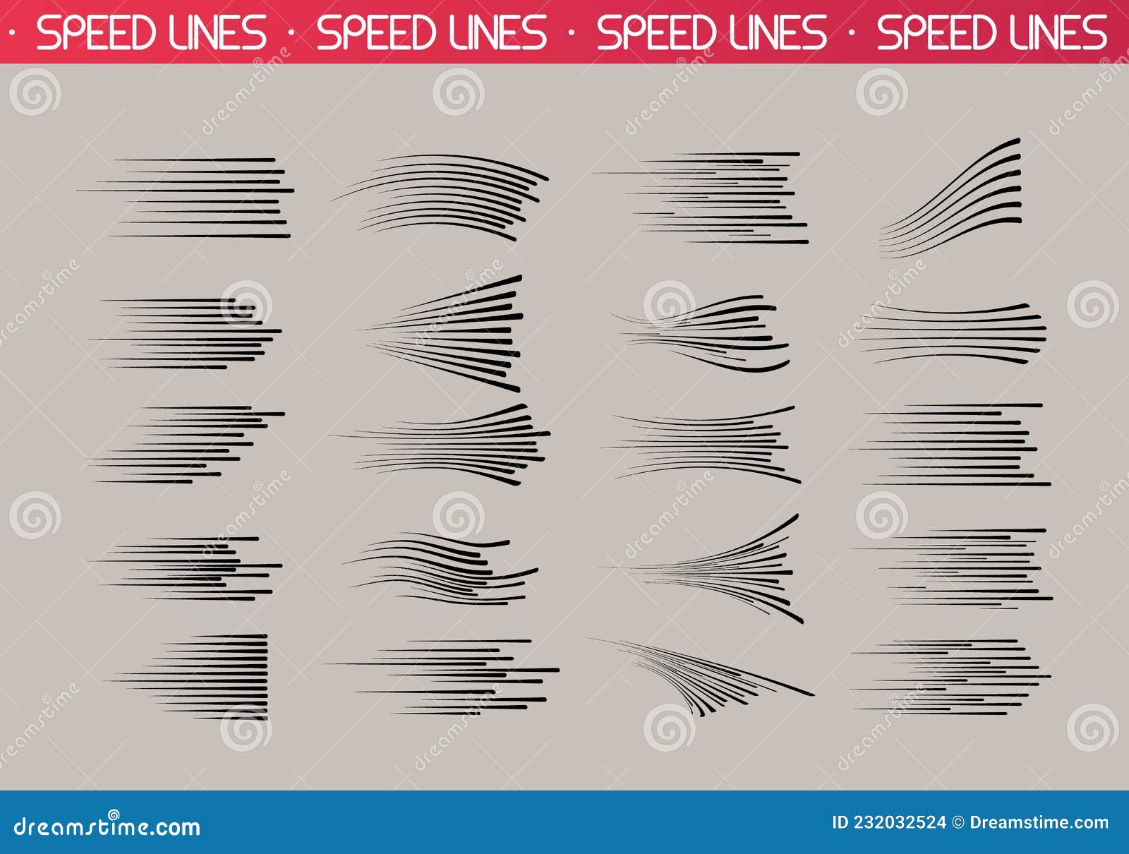 Black Speed Lines for Comic, Motion Effect. Stock Illustration ...