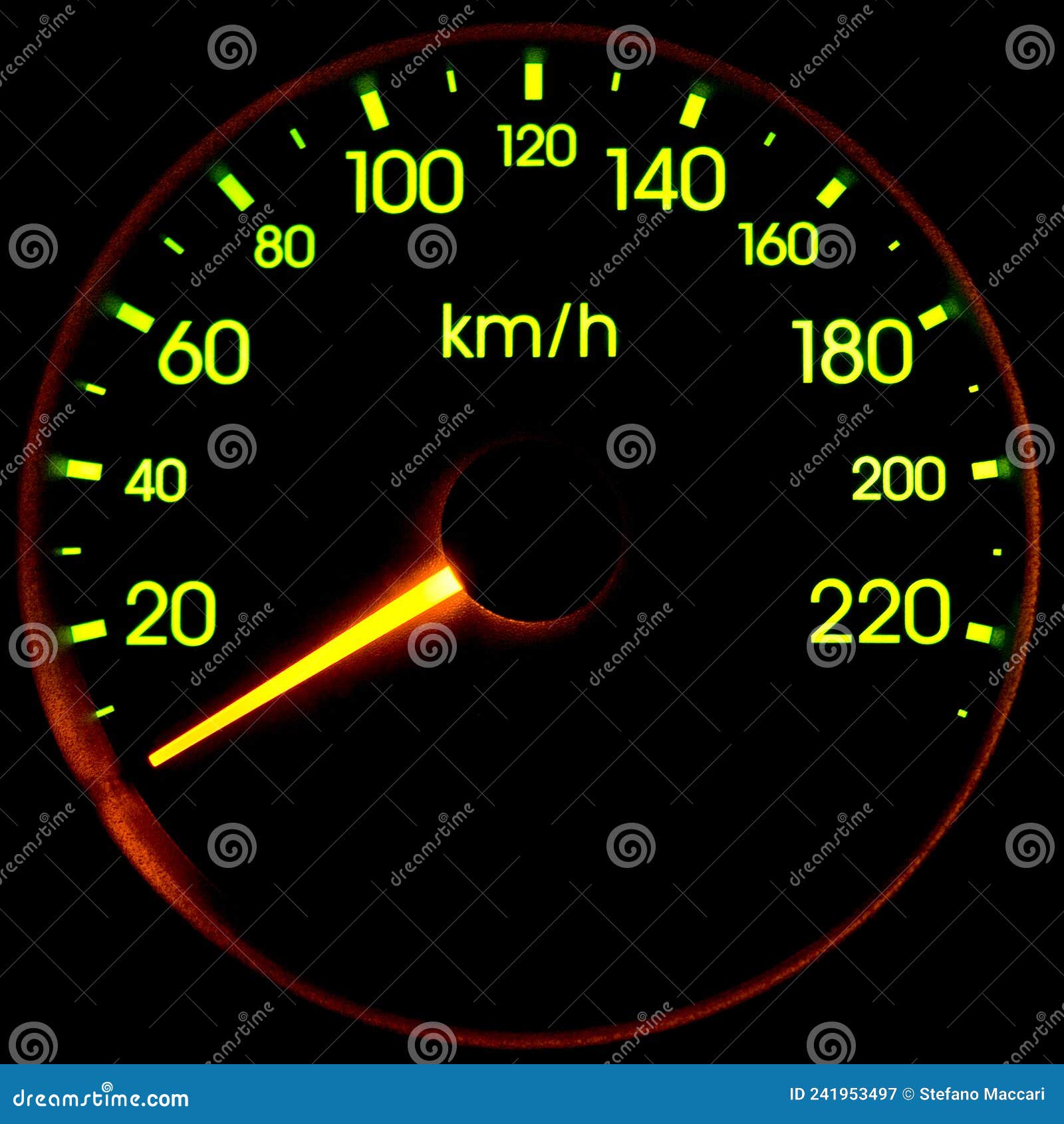 Black Speedometer with Hand Indicating Speed Stock Image - Image of ...