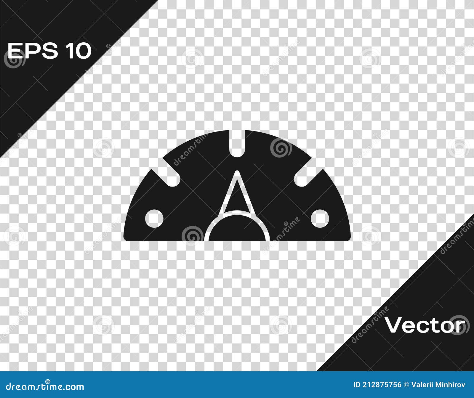 Black Speedometer Icon Isolated on Transparent Background. Vector Stock ...