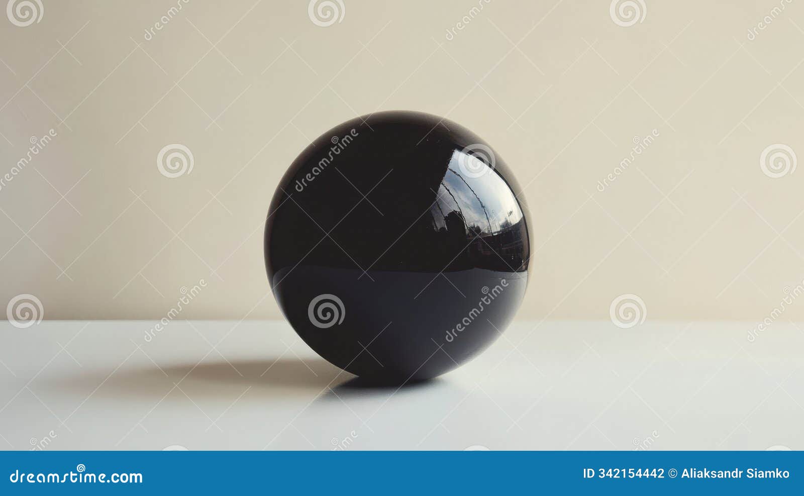 A Black Sphere Resting on a White Surface Stock Illustration ...