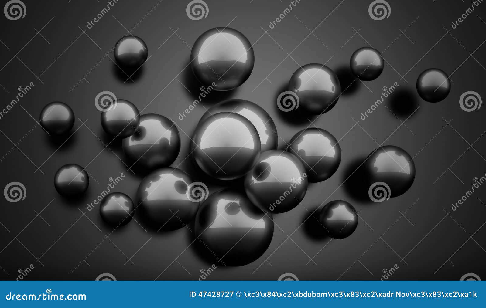 Black spheres rendered stock illustration. Illustration of digital ...