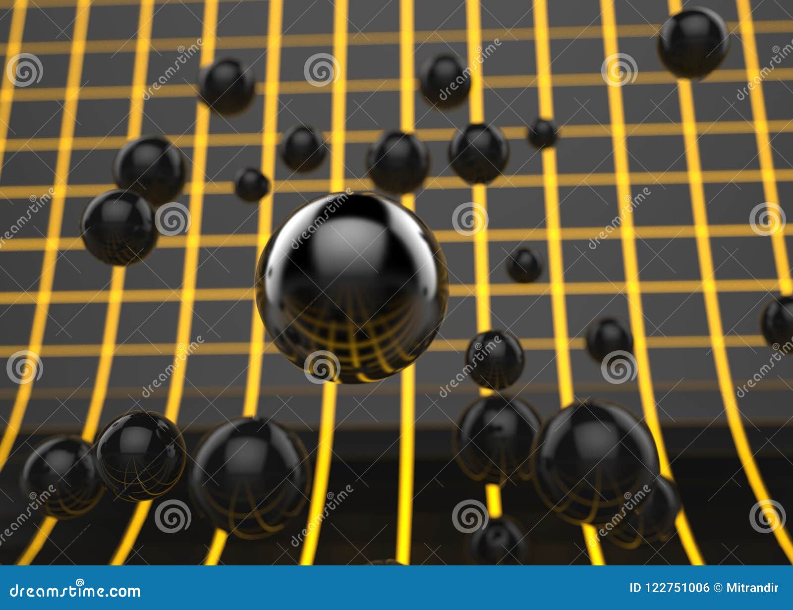 Black Spherical Particles Floating Around Stock Illustration ...