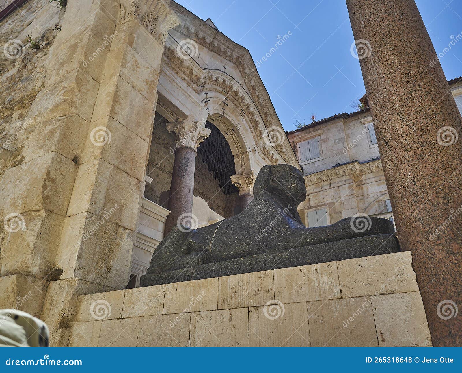 Black Sphinx Statue in Split, Croatia Editorial Stock Photo - Image of ...