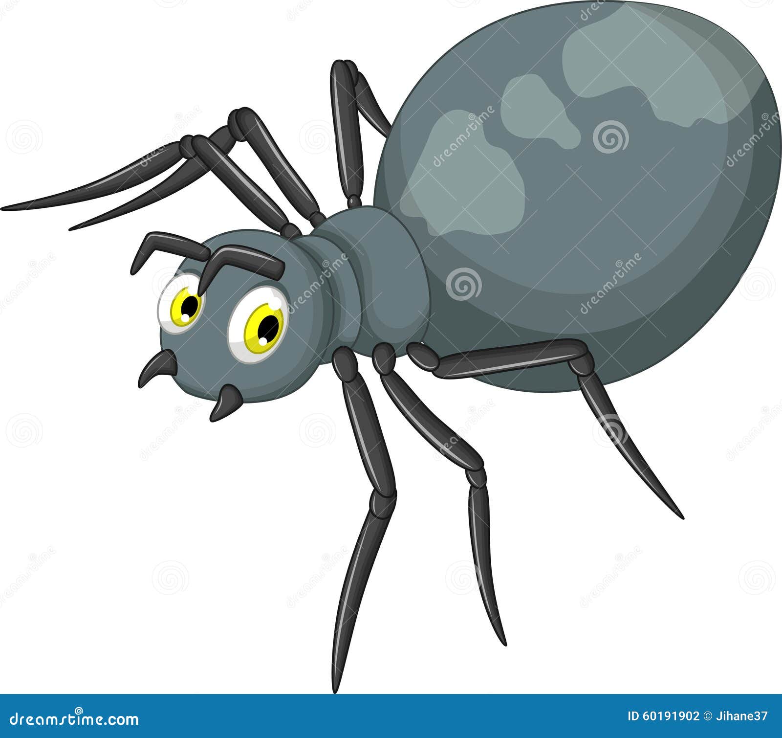 Black spider cartoon stock illustration. Illustration of hairy - 60191902