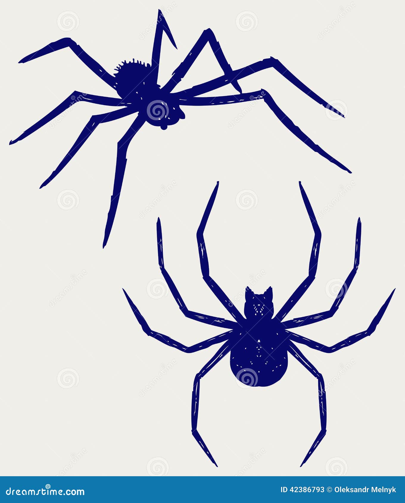 Black spider. Doodle style stock vector. Illustration of dark - 42386793