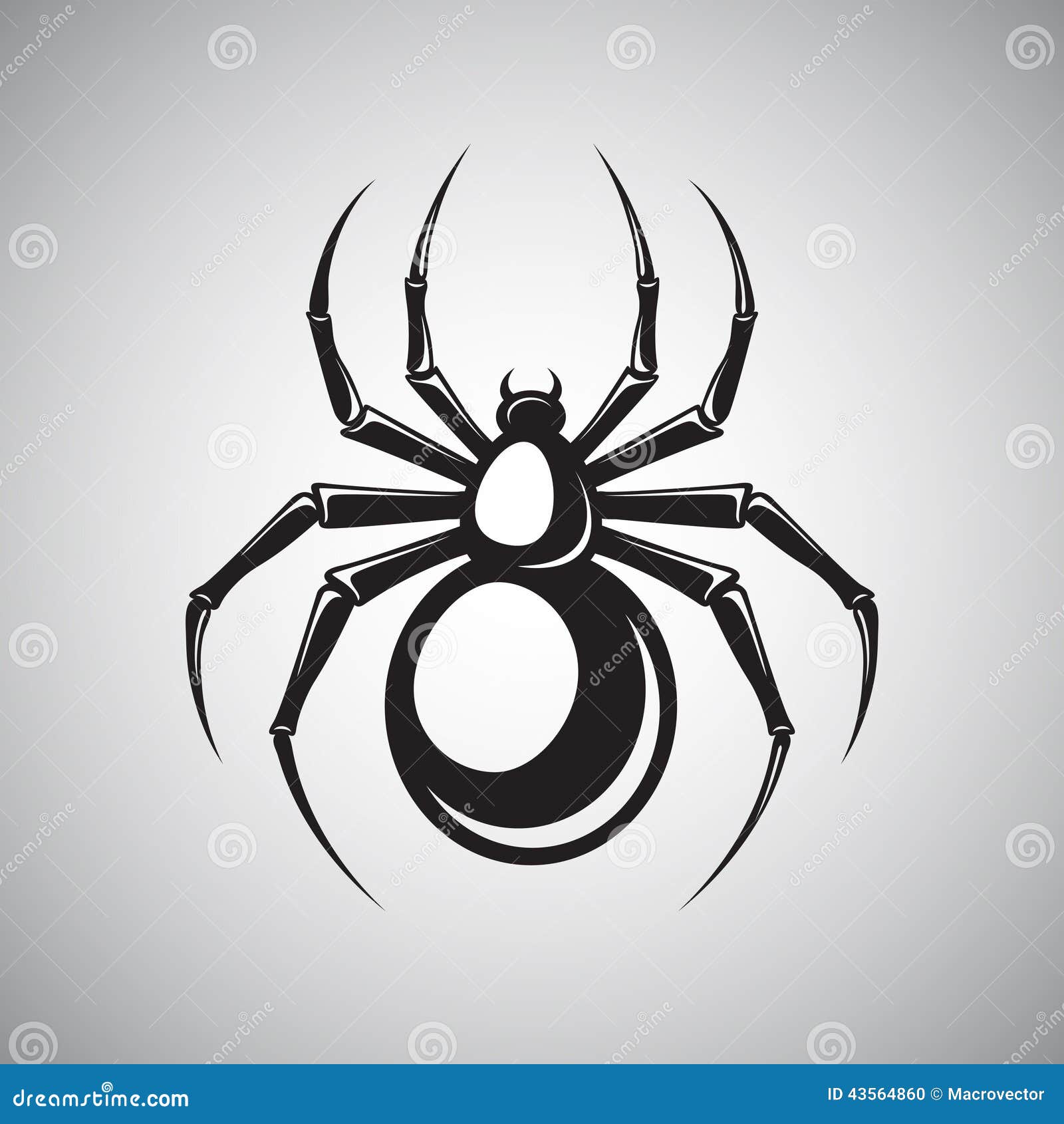 Black spider emblem stock vector. Illustration of closeup - 43564860