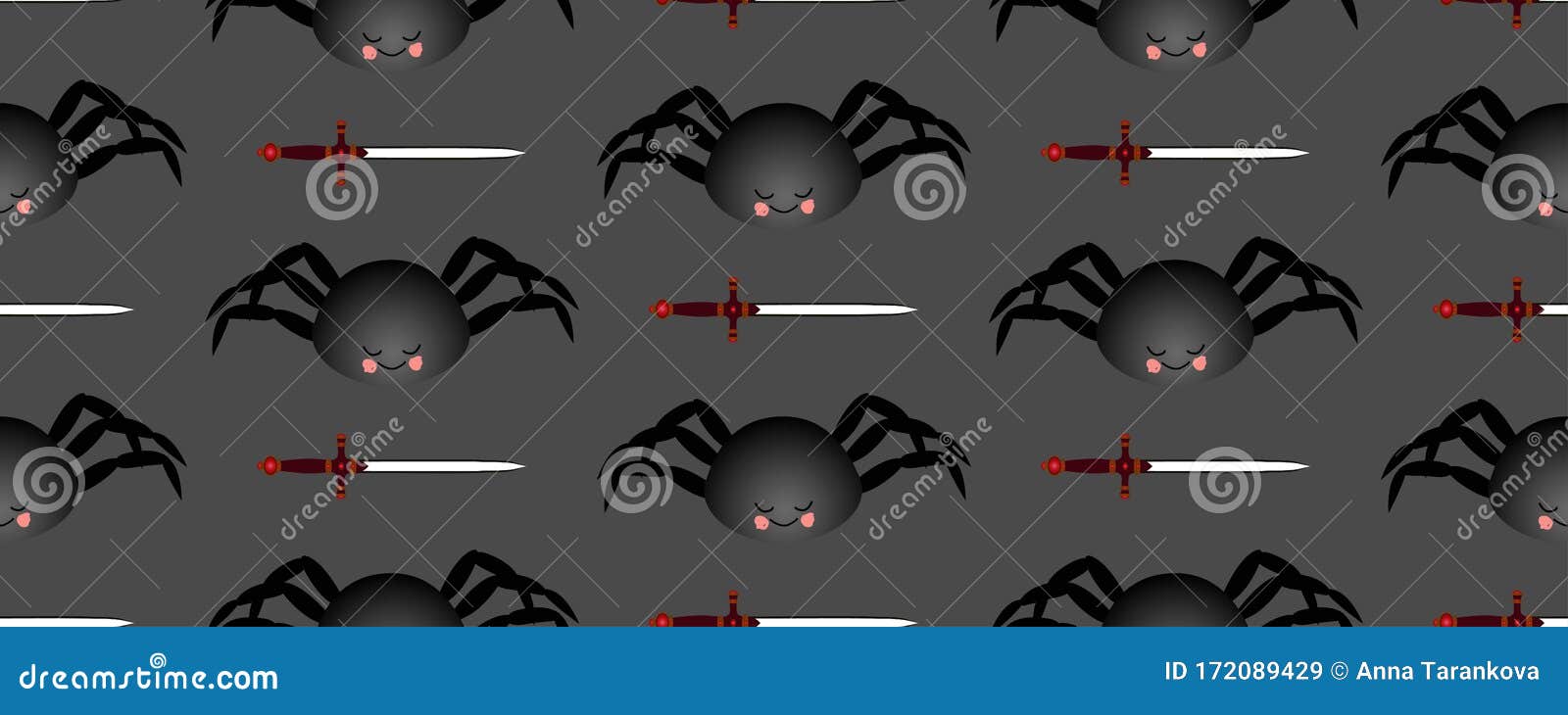 Black Spider Pattern. Mch on a Dark Background Stock Vector ...