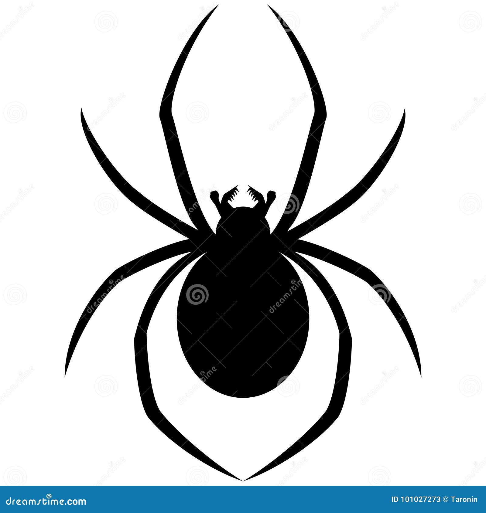 Black spider sign. stock vector. Illustration of fear - 101027273