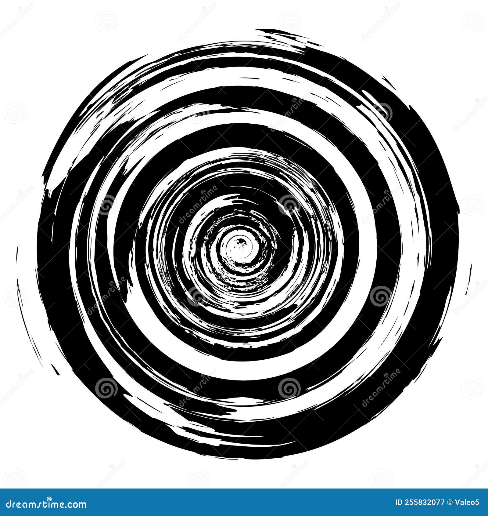 Black Spiral Grunge Pattern Isolated on White Background Stock ...