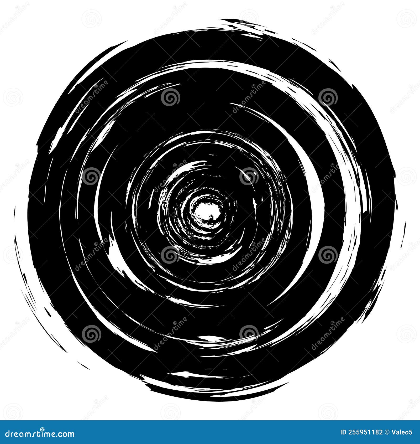Black Spiral Grunge Pattern Isolated on White Background Stock ...
