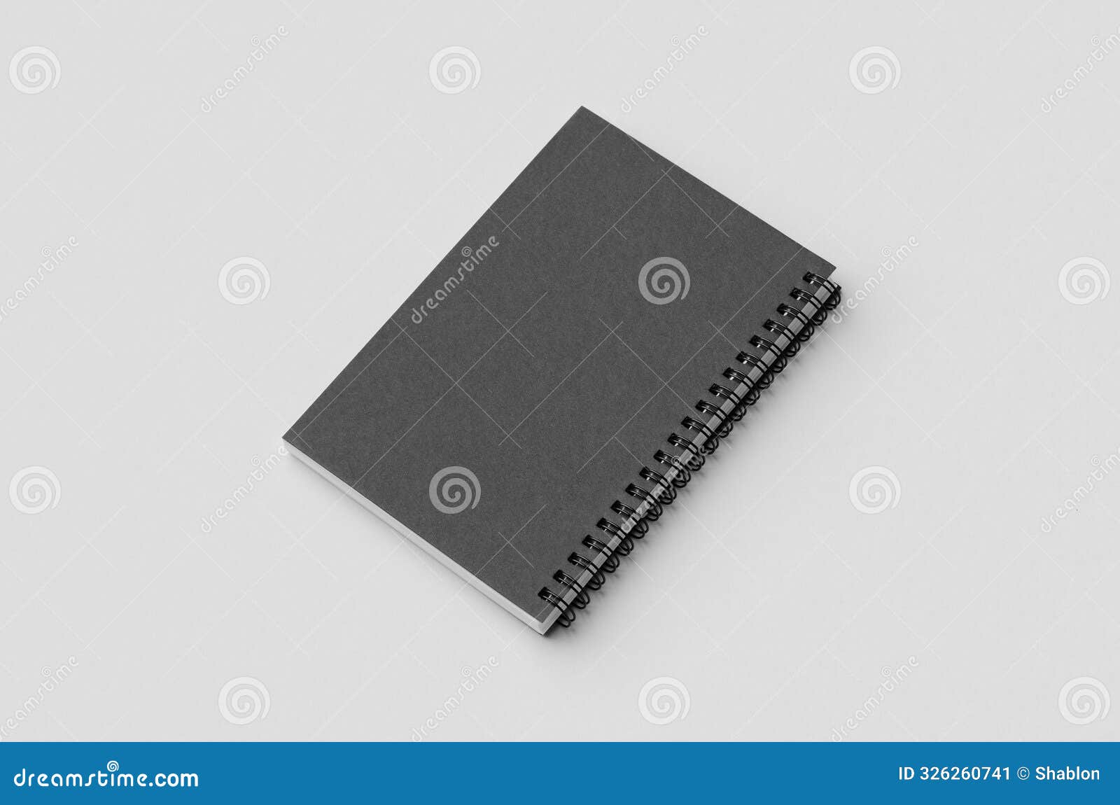 Black Spiral Notebook Mockup, Backside Stock Image - Image of notebook ...