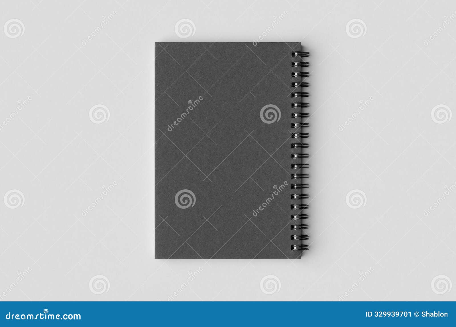 Black Spiral Notebook Mockup, Backside Stock Image - Image of paper ...