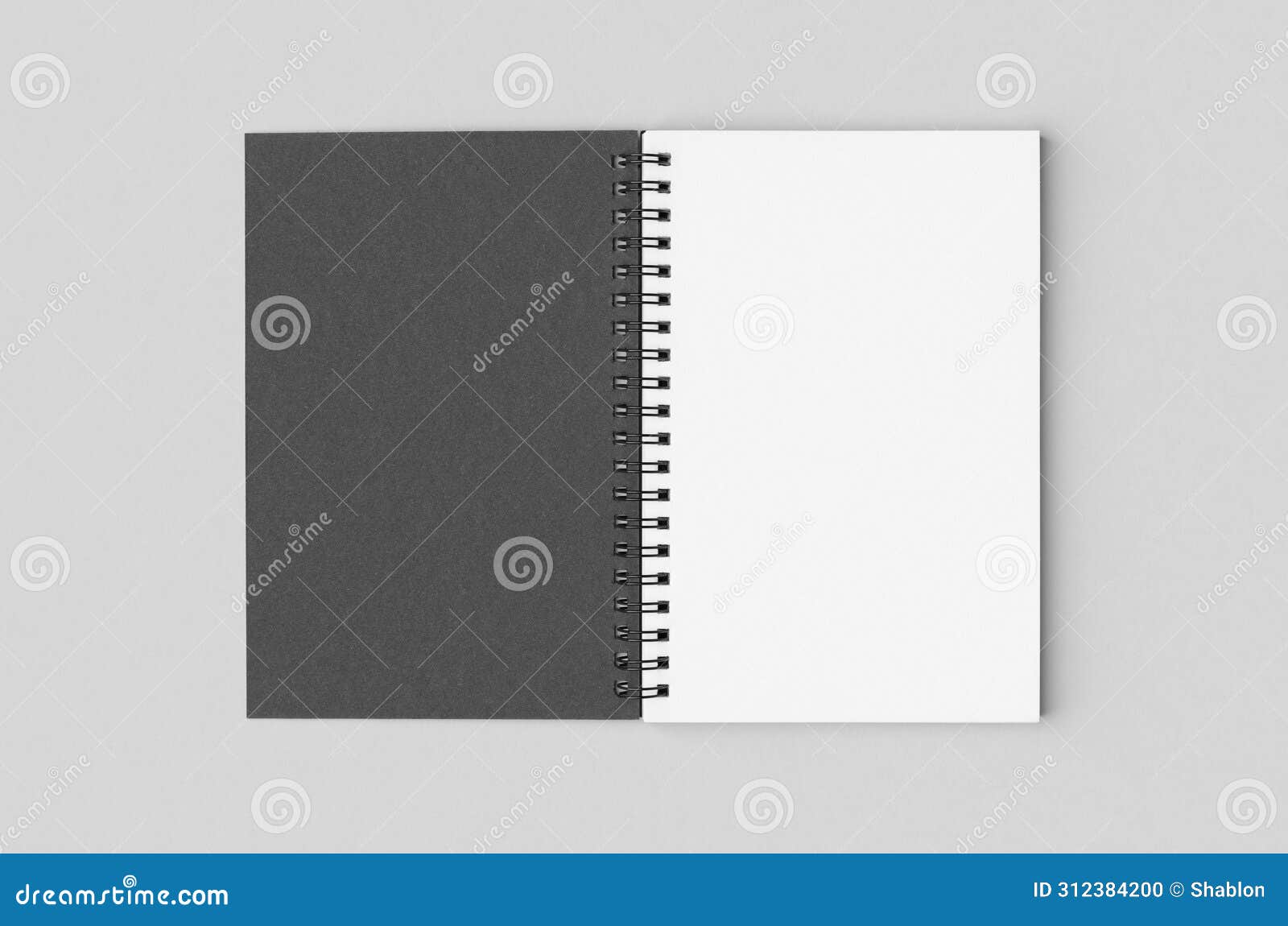 Black Spiral Notebook Mockup with Blank White Inside Stock Photo ...