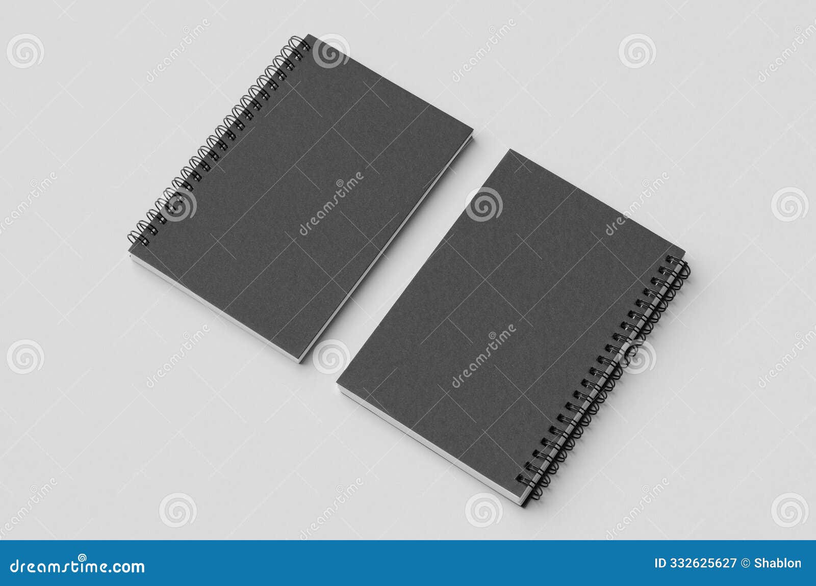 Black Spiral Notebook Mockup, Cover and Backside Stock Image - Image of ...