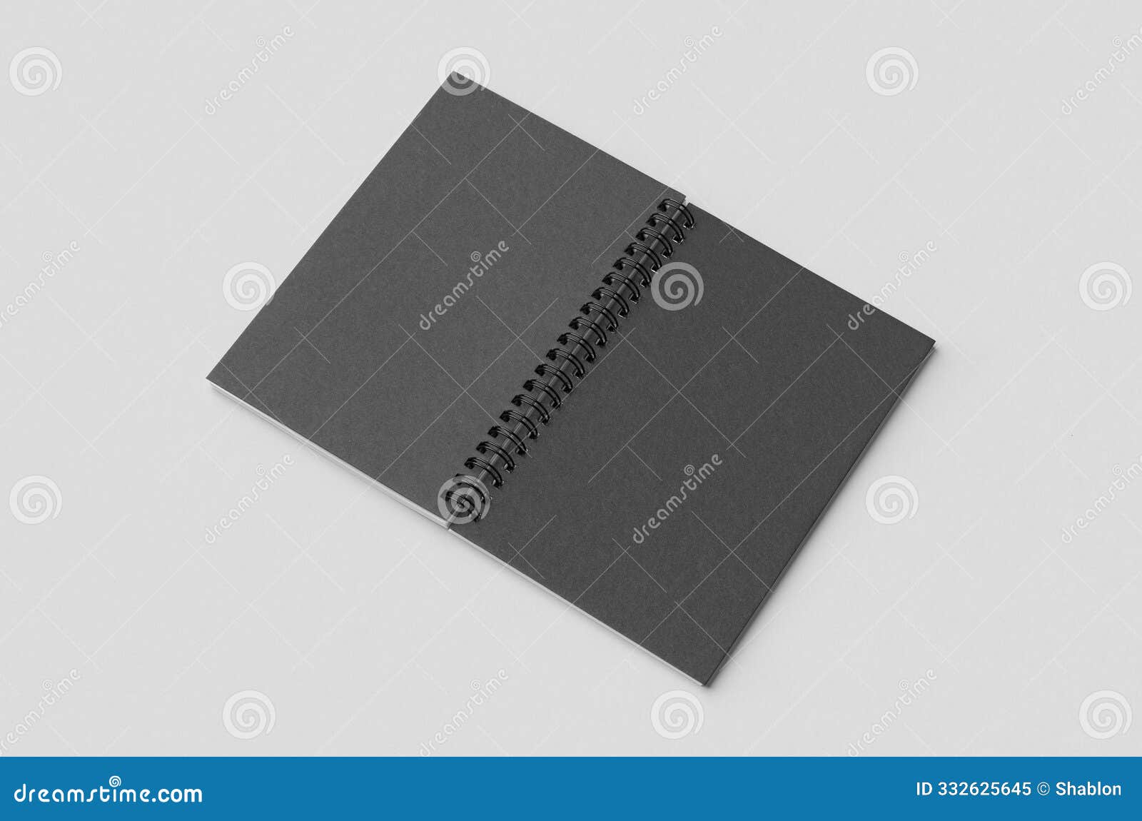Black Spiral Notebook Mockup, Outside Stock Image - Image of office ...