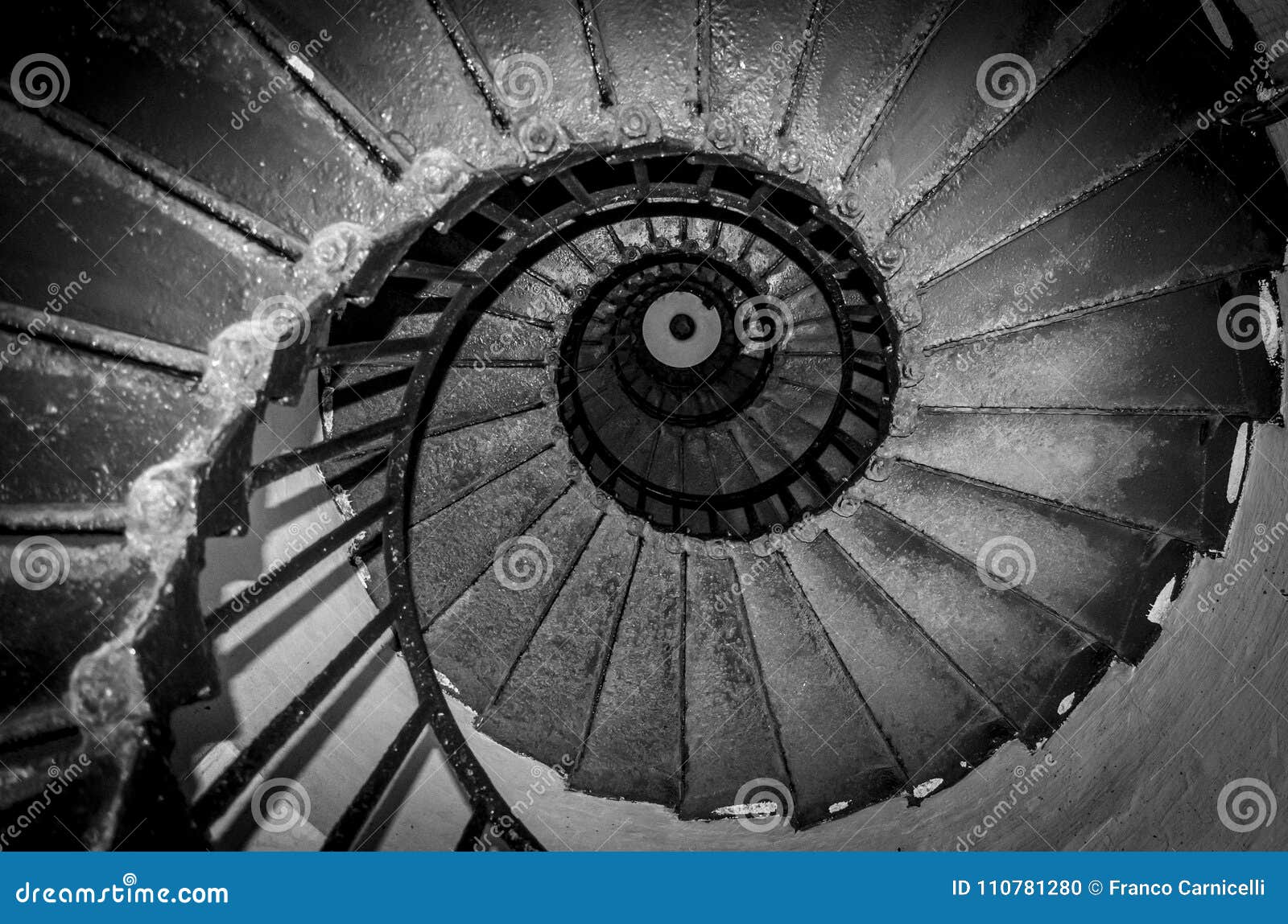 Black spiral stairs stock photo. Image of architecture - 110781280