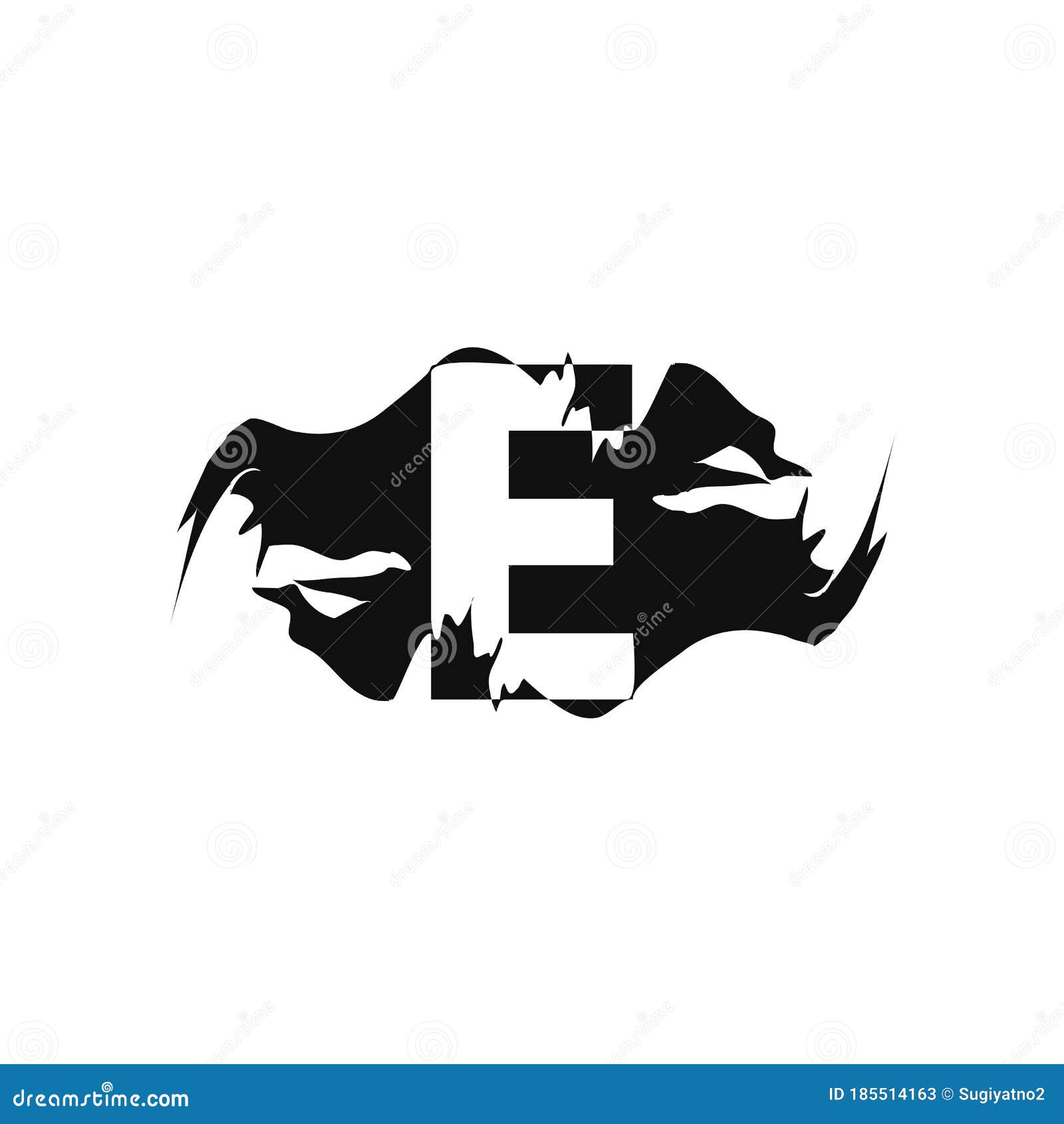 Black Splash E Letter Logo Icon. Abstract Design Concept Mountain ...