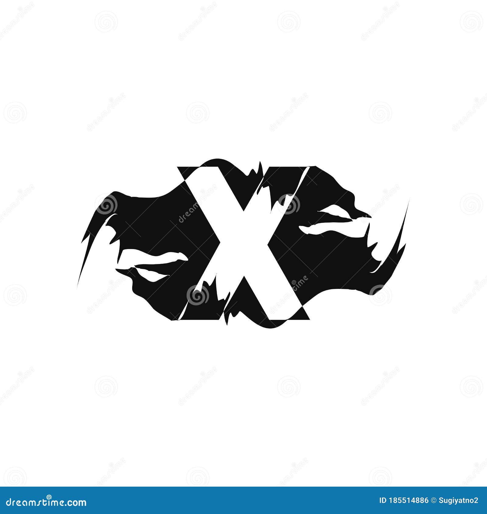 Black Splash X Letter Logo Icon. Abstract Design Concept Mountain ...