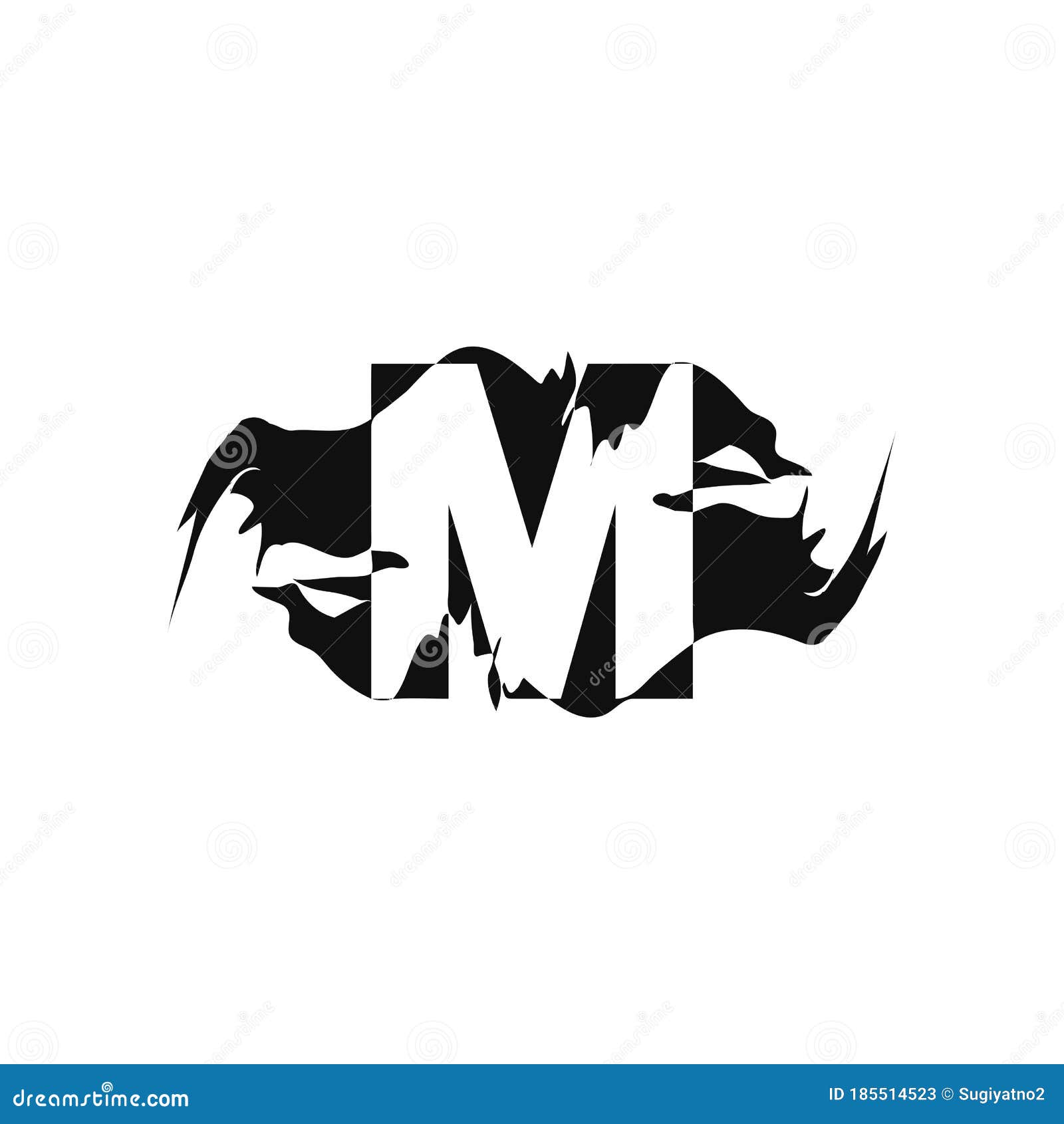 Black Splash M Letter Logo Icon. Abstract Design Concept Mountain ...