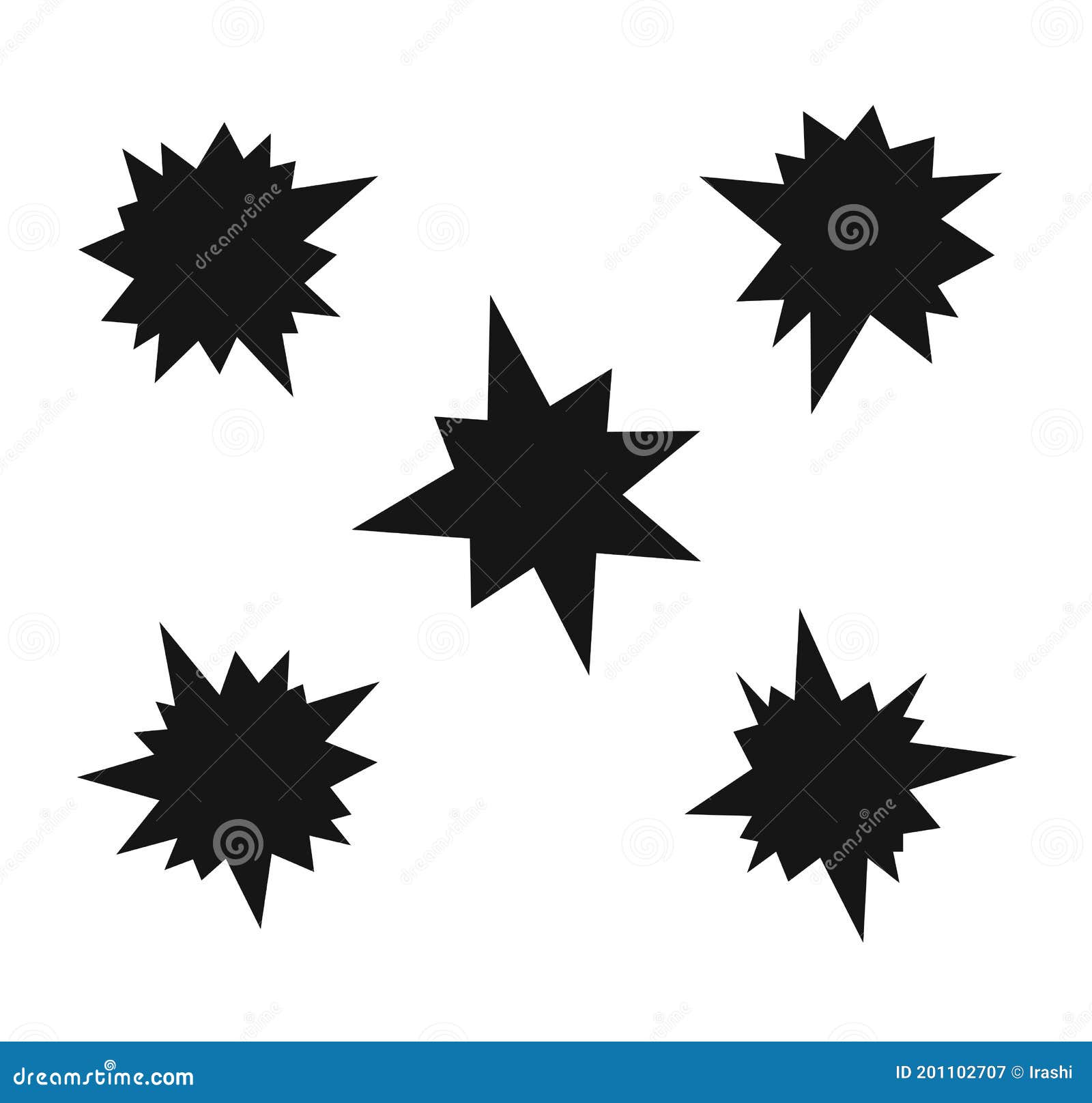 Splash Star Icon Set In Flat Style. Set Of Explosion Background For A ...