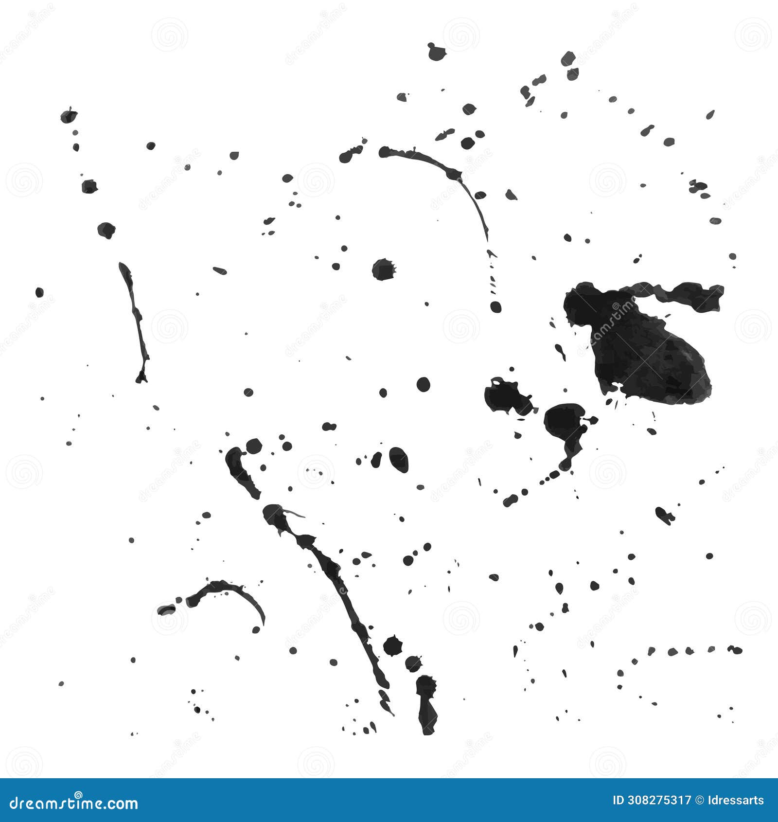 Black Splash on White Background Stock Vector - Illustration of brush ...