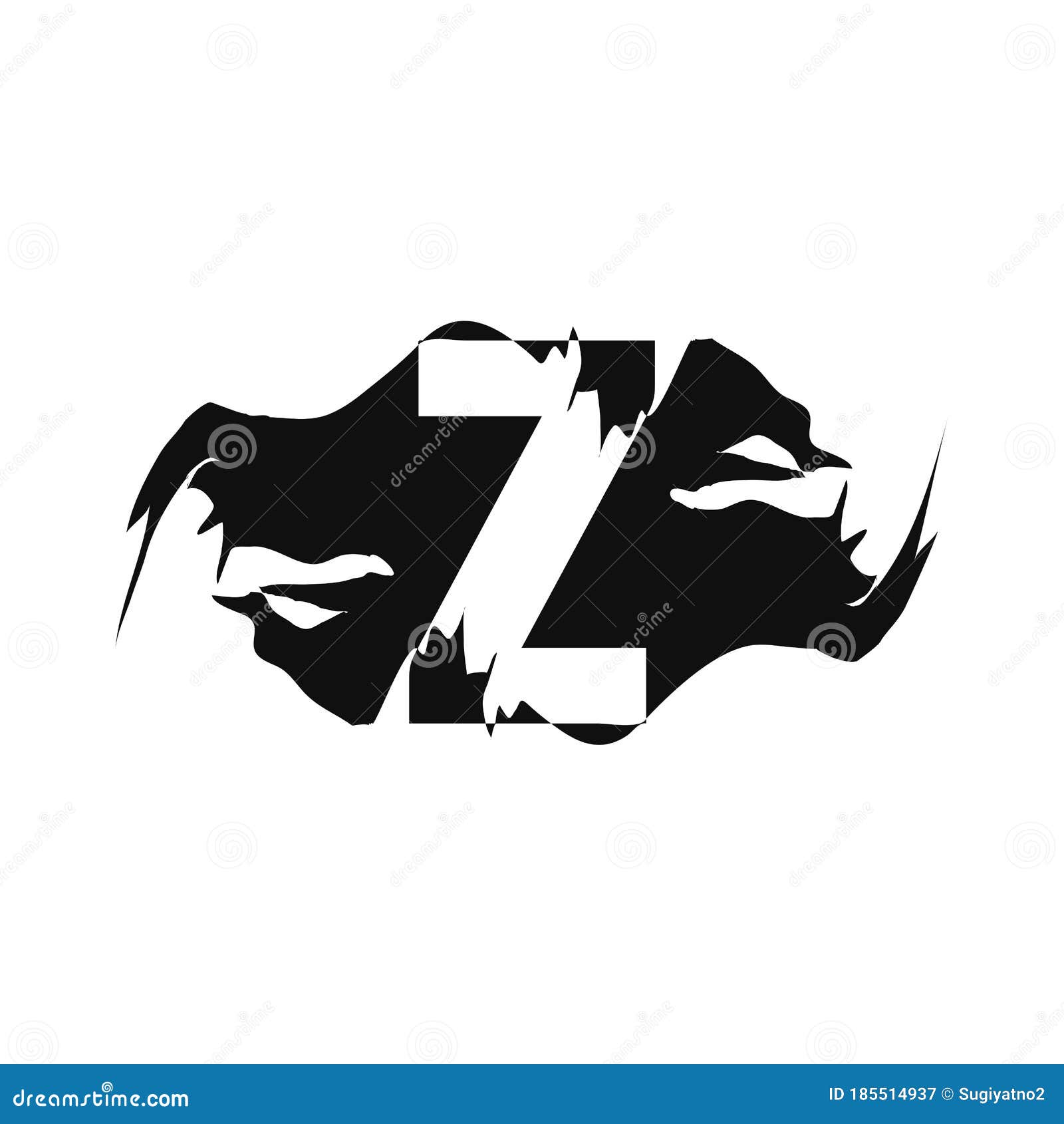Black Splash Z Letter Logo Icon. Abstract Design Concept Mountain ...