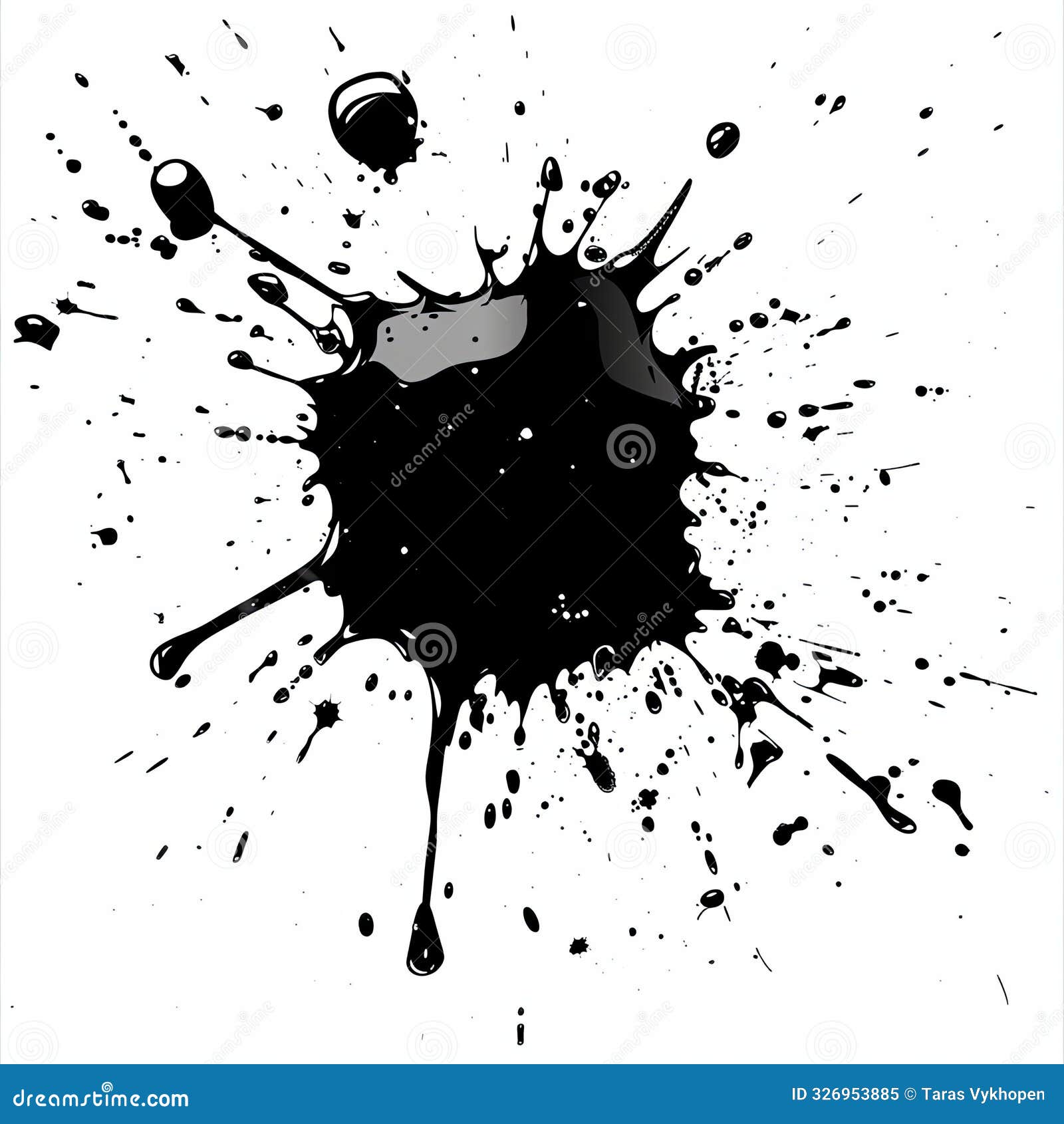 Black Splat on White Background Stock Illustration - Illustration of ...