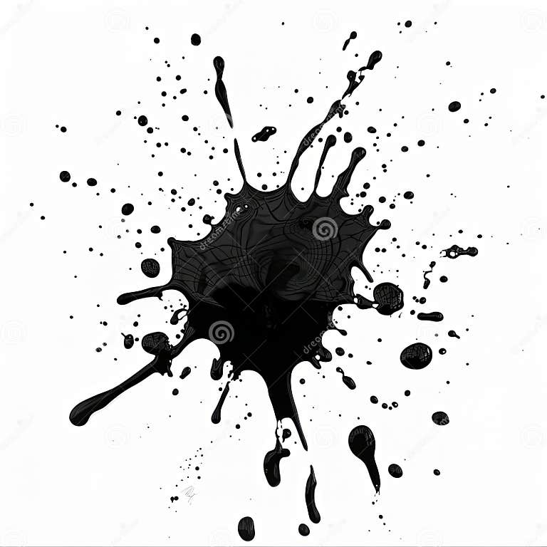 Black Splat on White Background Stock Illustration - Illustration of blot, expressive: 326953886