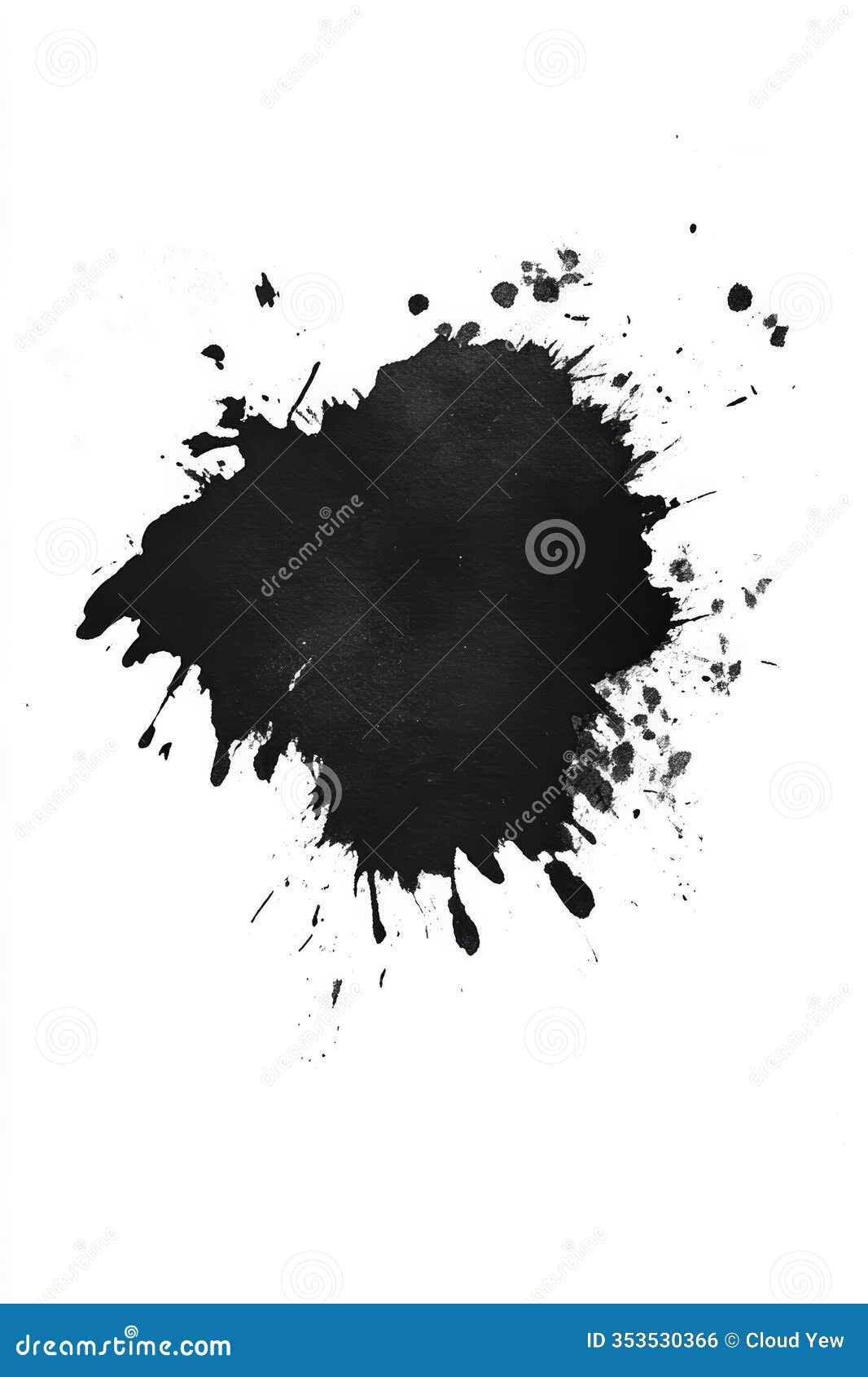 A Black Splatter of Ink on a White Background Stock Illustration ...