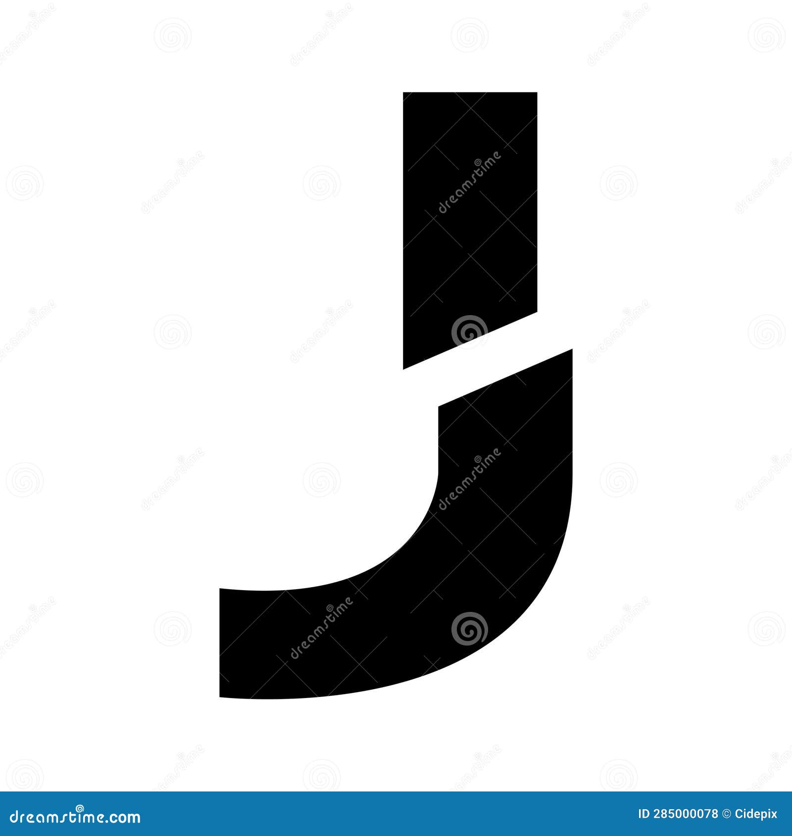 Black Split Shaped Letter J Icon Stock Vector - Illustration of brand ...