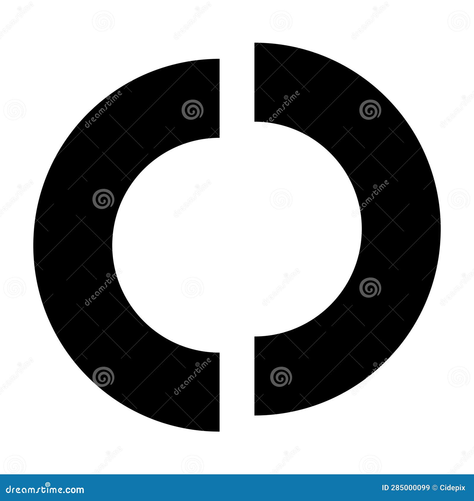 Black Split Shaped Letter O Icon Stock Vector - Illustration of graphic ...