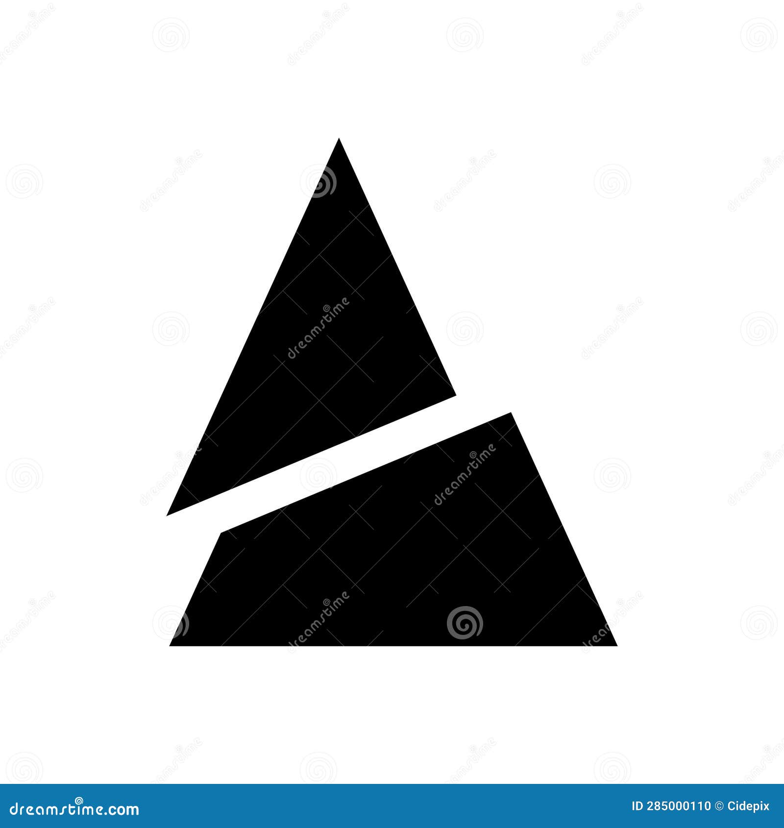 Black Split Triangle Shaped Letter a Icon Stock Vector - Illustration ...