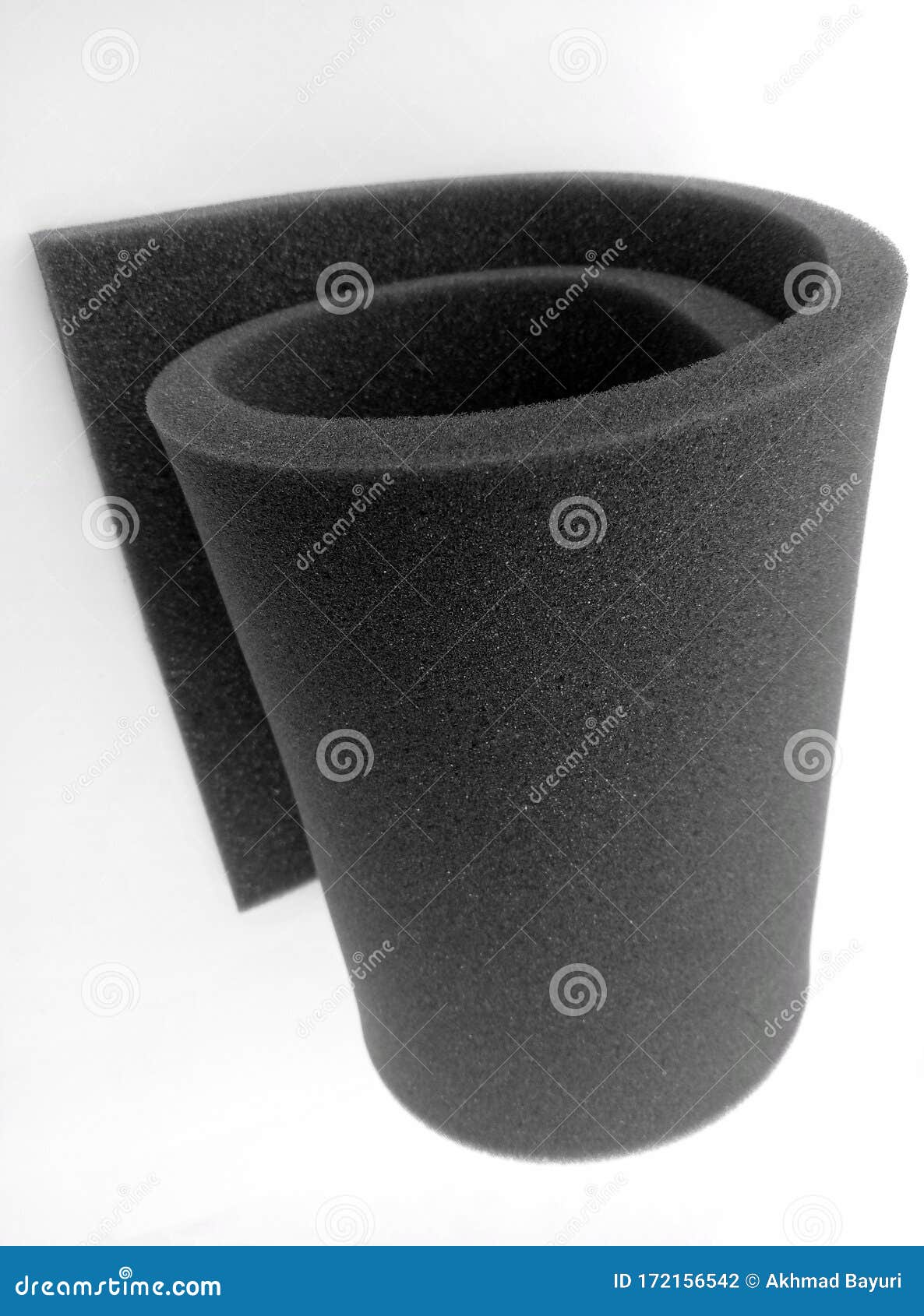 Black Sponge Foam Roll Isolated on a White Background Stock Photo ...