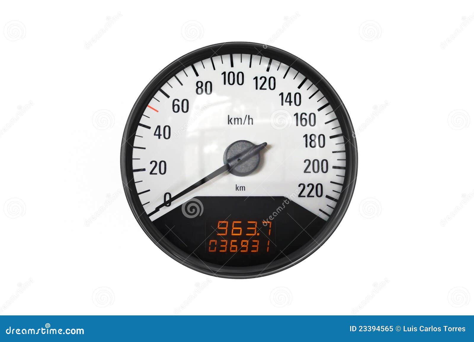 Sport Car Speedometer And Fuel Indicator. Close Up View Stock ...