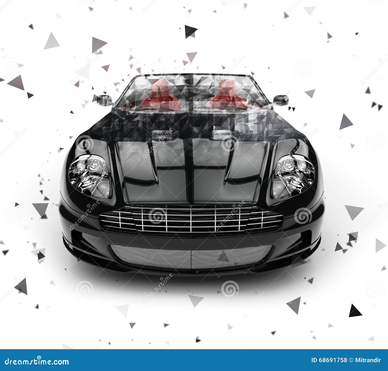 Black Sports Car - Polygons Stock Illustration - Illustration of modern ...