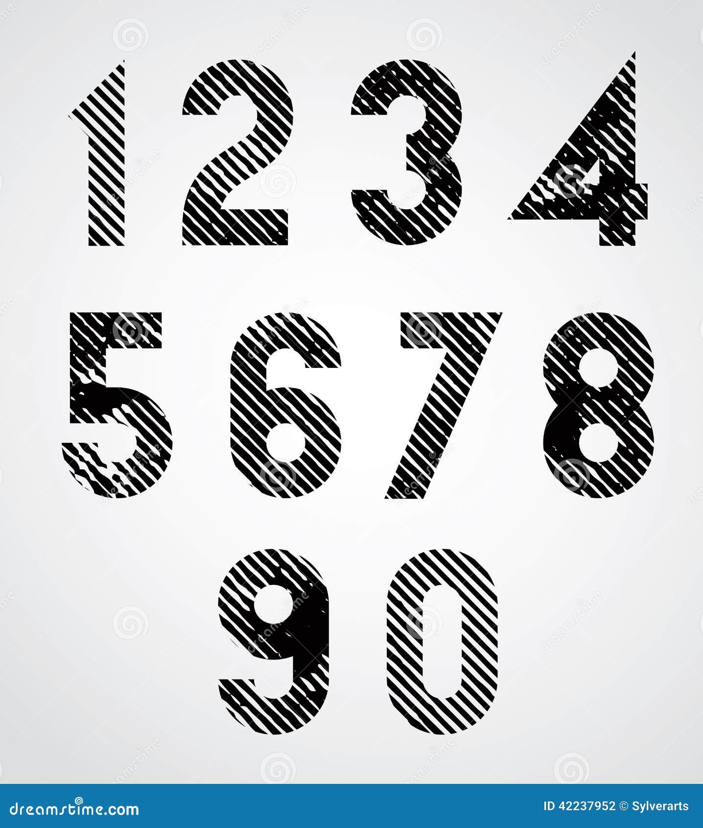 Black spotted numbers. stock vector. Illustration of calligraphy - 42237952