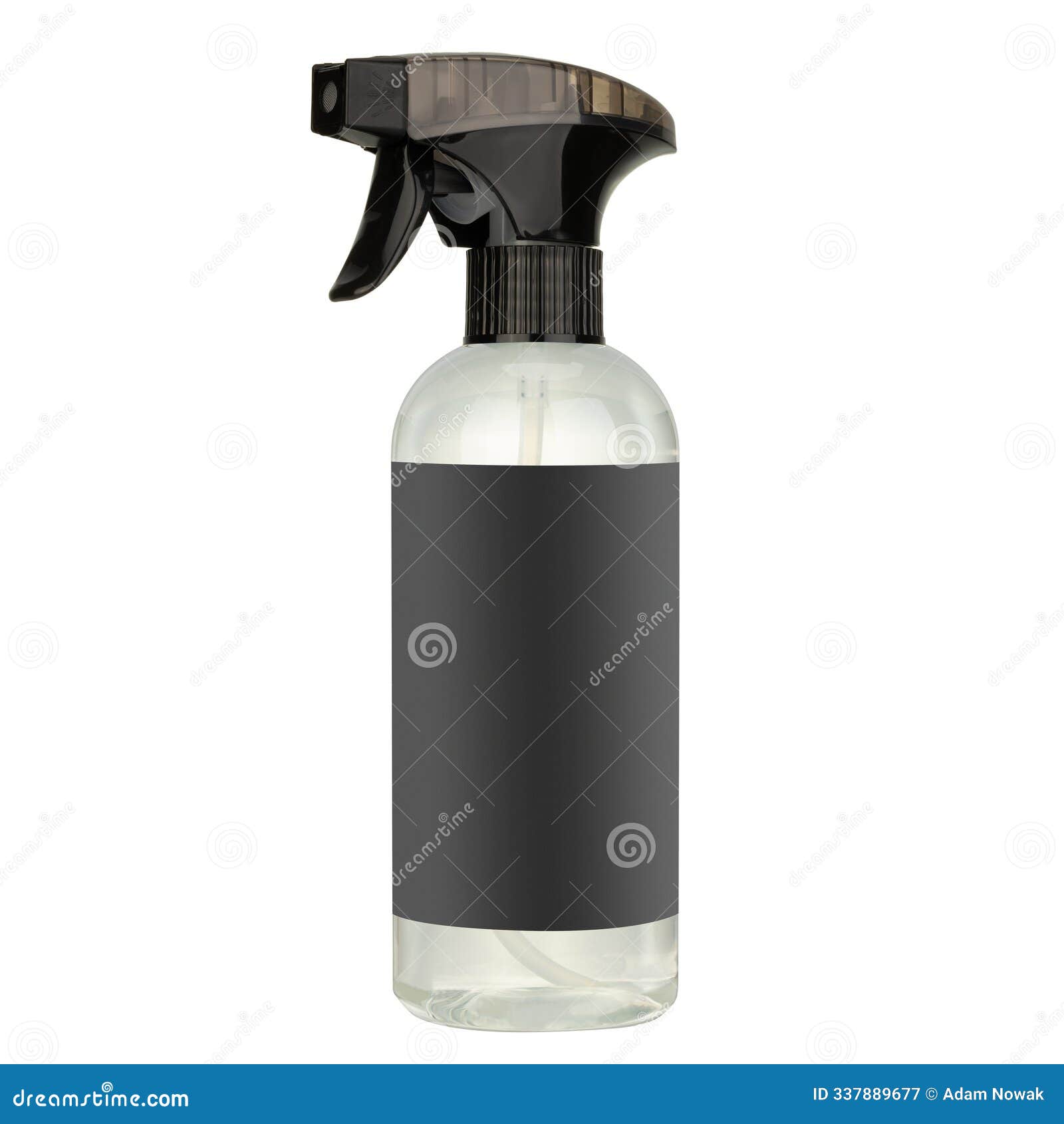 Black Spray Bottle with Dark Label Stock Image - Image of trigger ...