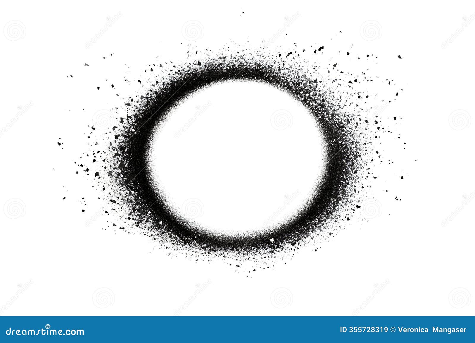 Black Spray Paint Circle Frame Isolated on White Stock Illustration ...