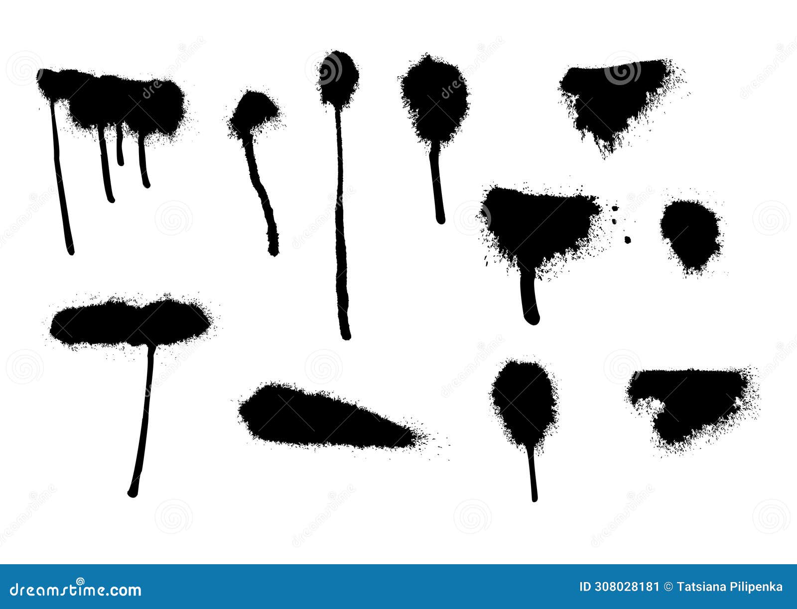 Black spray paint stock vector. Illustration of vector - 308028181