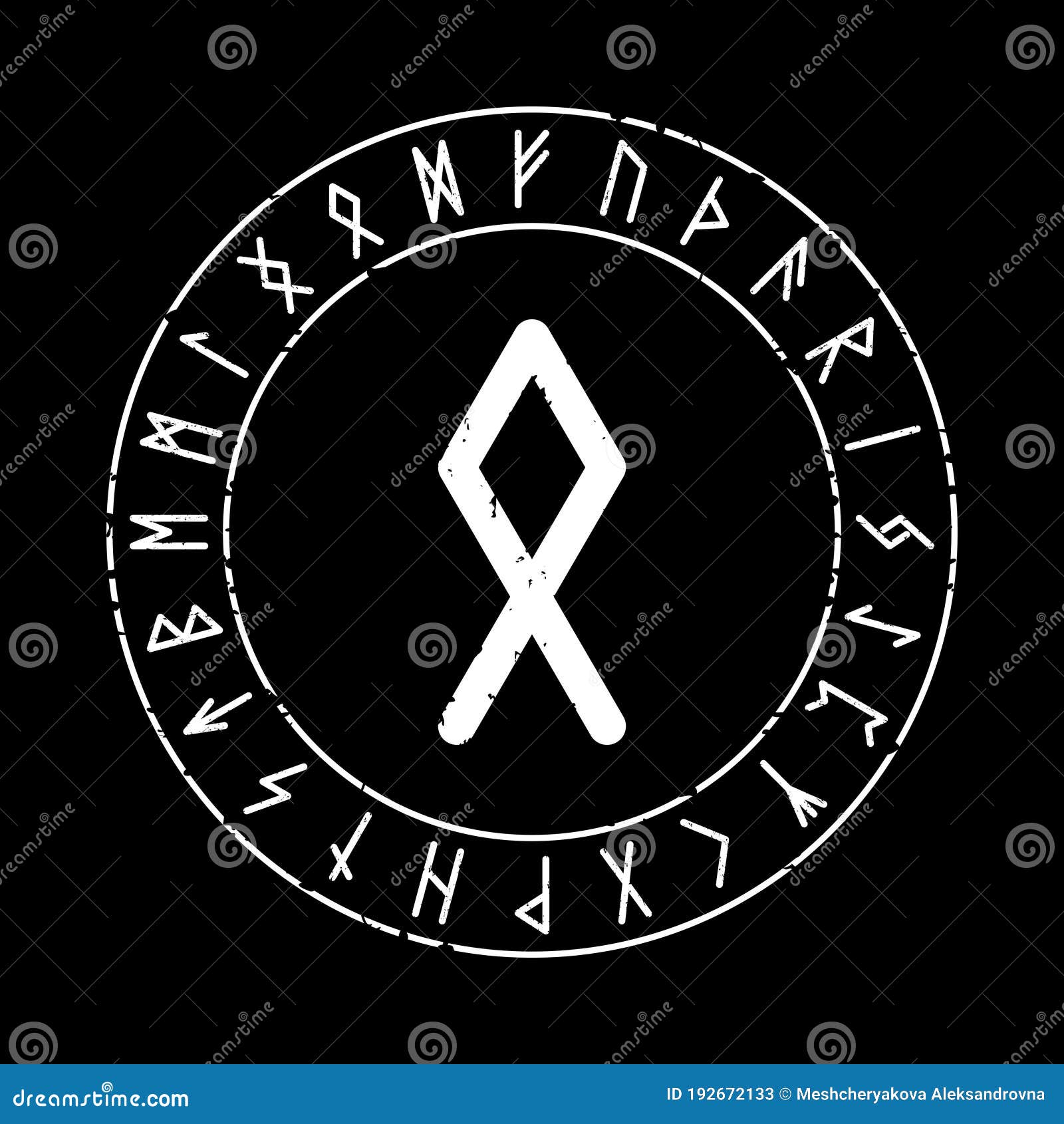 BLACK SQUARE BACKGROUND with OTHALA RUNE in a MAGIC CIRCLE Stock Vector ...