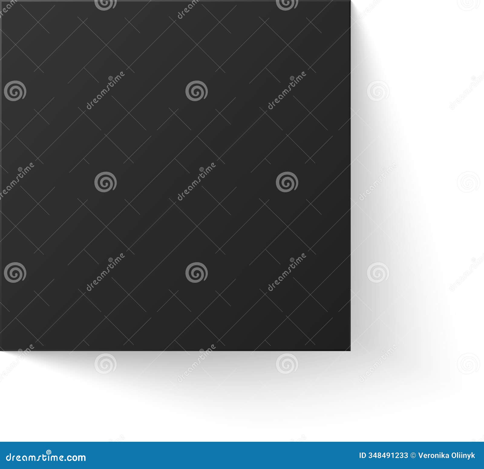Black Square Box Top View with Realistic 3d Vector Illustration ...