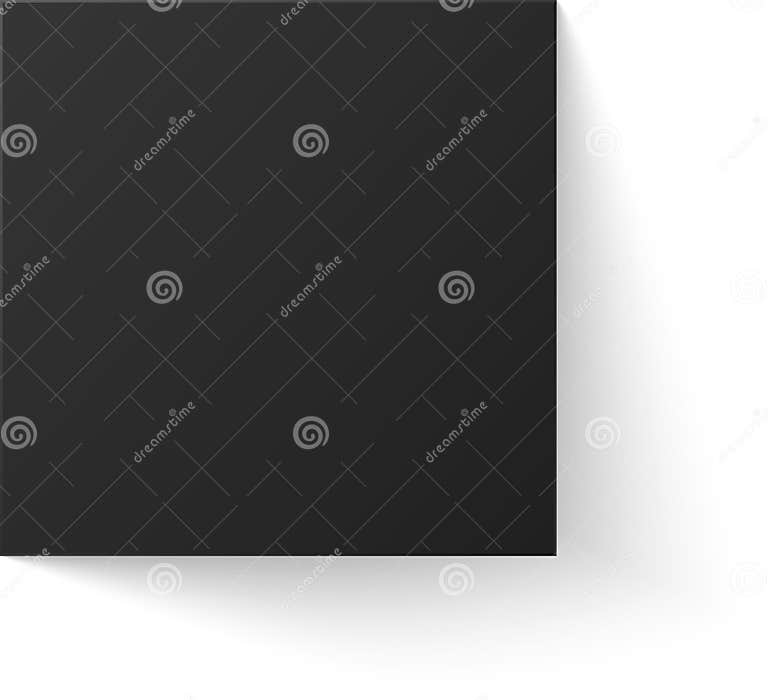 Black Square Box Top View with Realistic 3d Vector Illustration ...