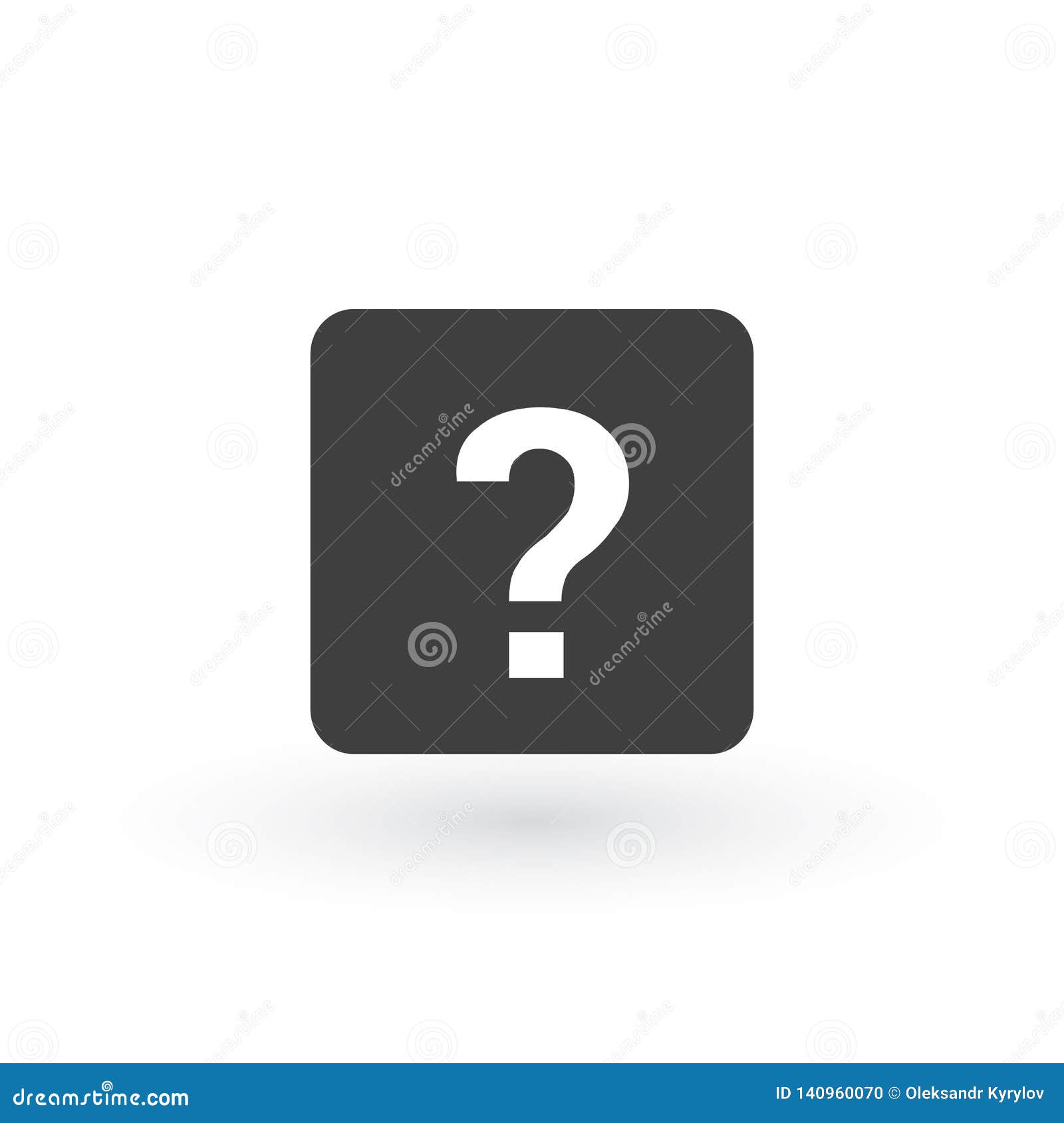 Black Square Button with White Question Mark Sign, Vector Design for ...