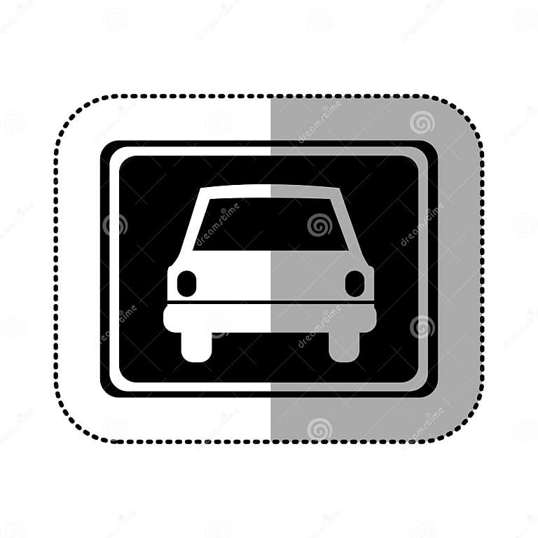 Black Square with Car Front Inside Stock Illustration - Illustration of ...