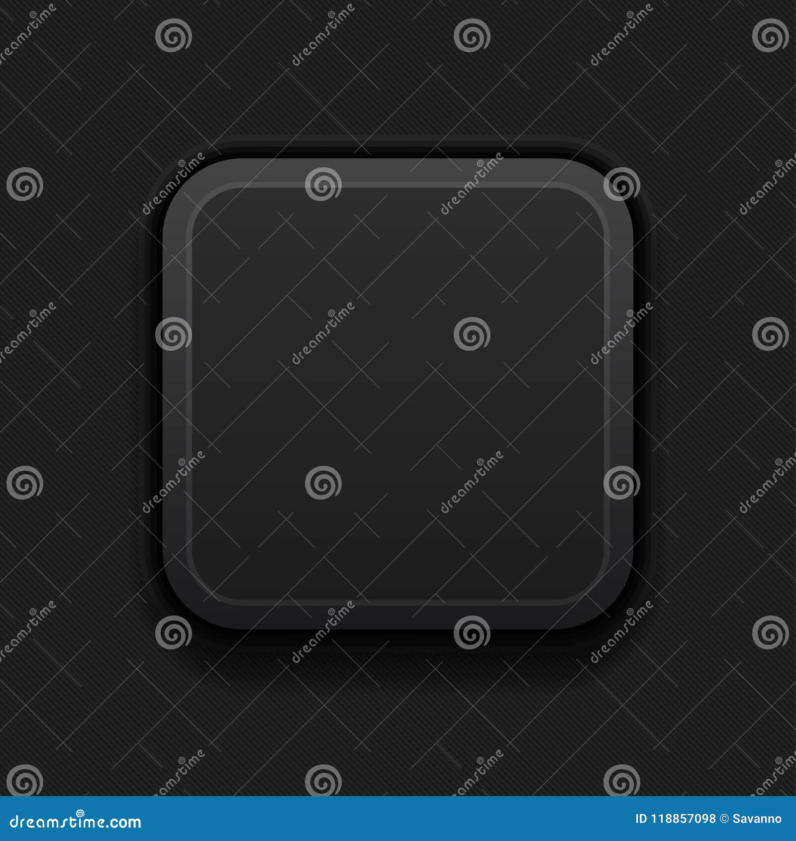 Black Square 3d Button. Plastic Interface Element Stock Vector ... Black Square 3d Button. Plastic Interface Element Stock Vector ...