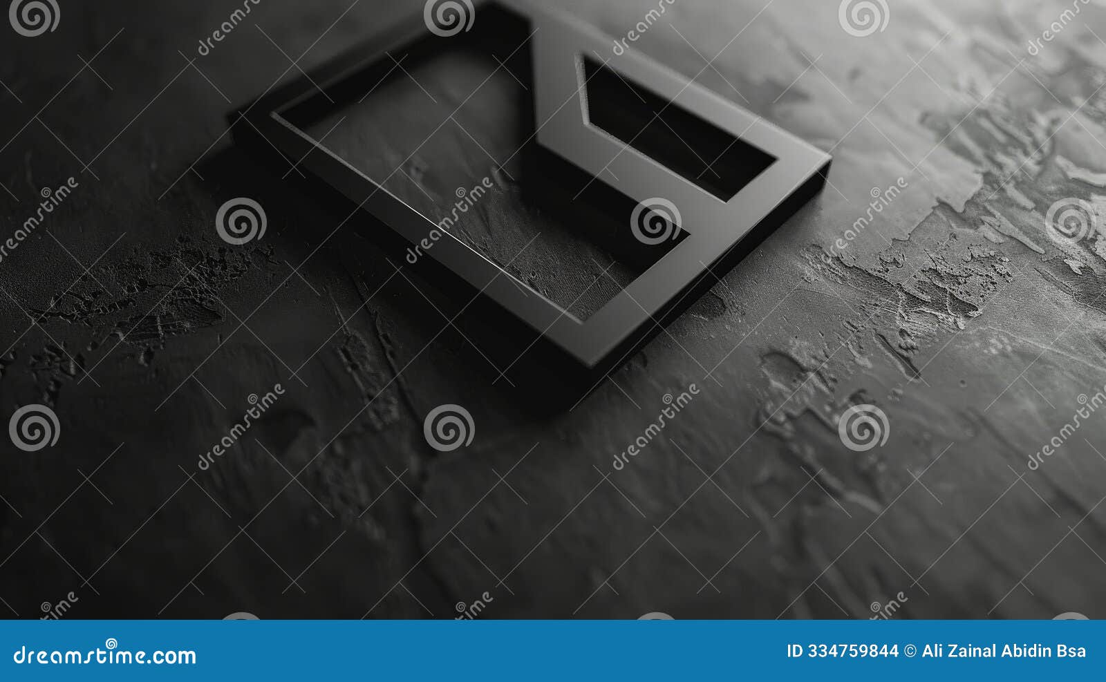Black Square Against Dark Backdrop Stock Illustration - Illustration of ...
