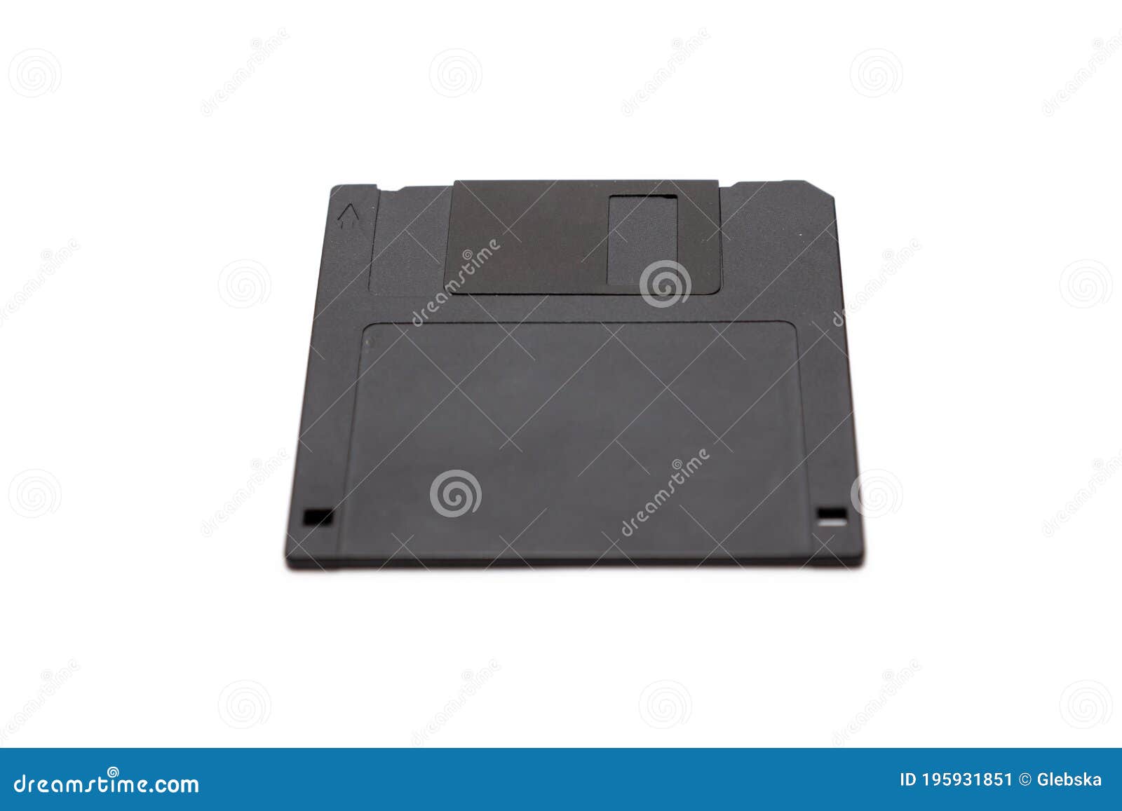 Black Square Floppy Disk on White Background Stock Image - Image of ...
